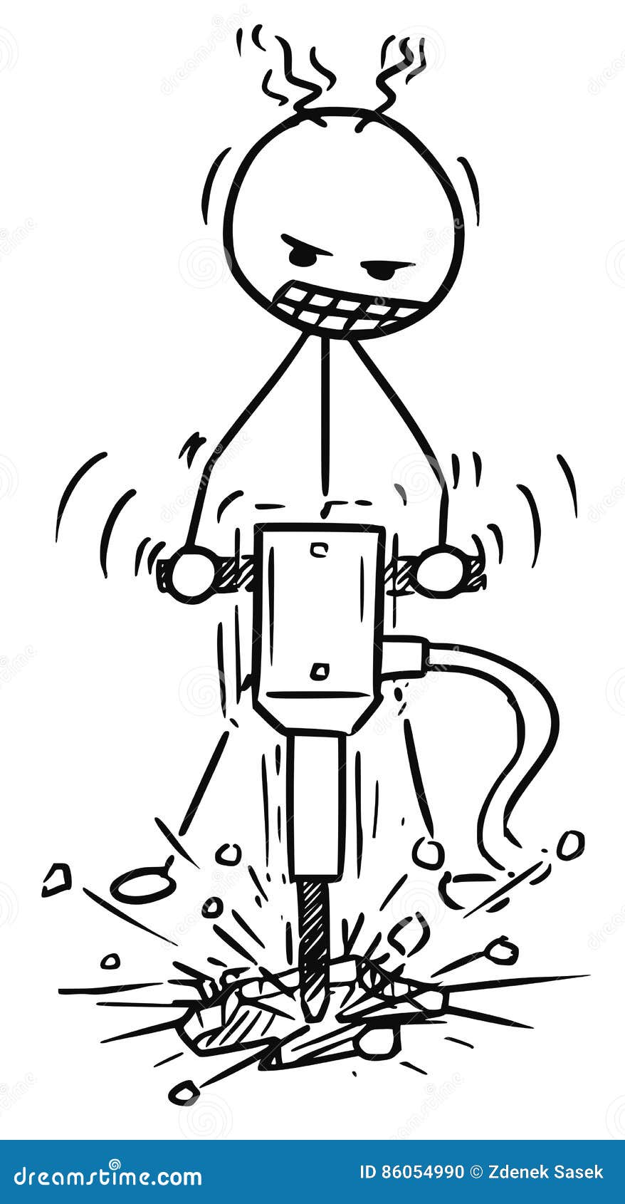 Pneumatic Drill Machine Icon Cartoon Vector | CartoonDealer.com #136790873