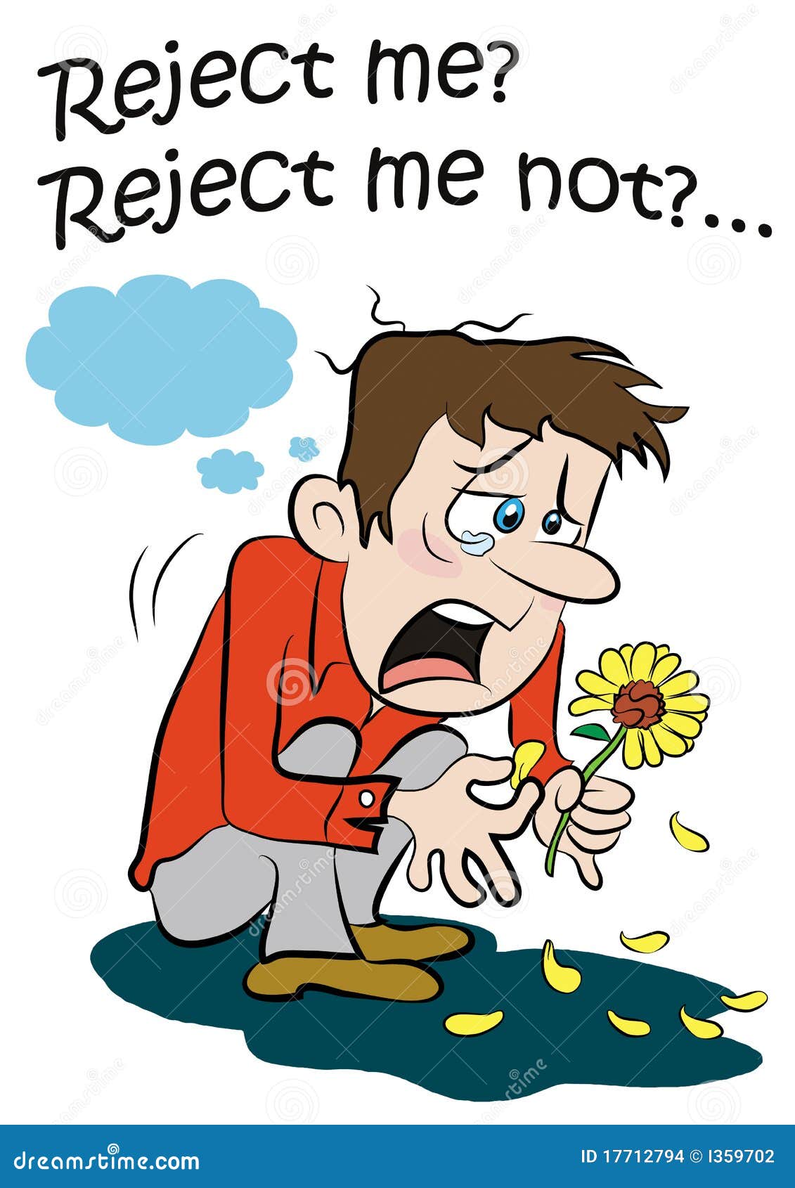 A cartoon man is worrying stock illustration. Illustration of lose ...