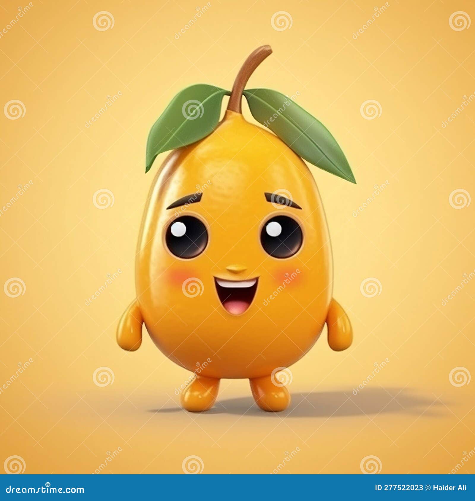 Cartoon Mango Character (Cute). Generative AI Stock Illustration ...