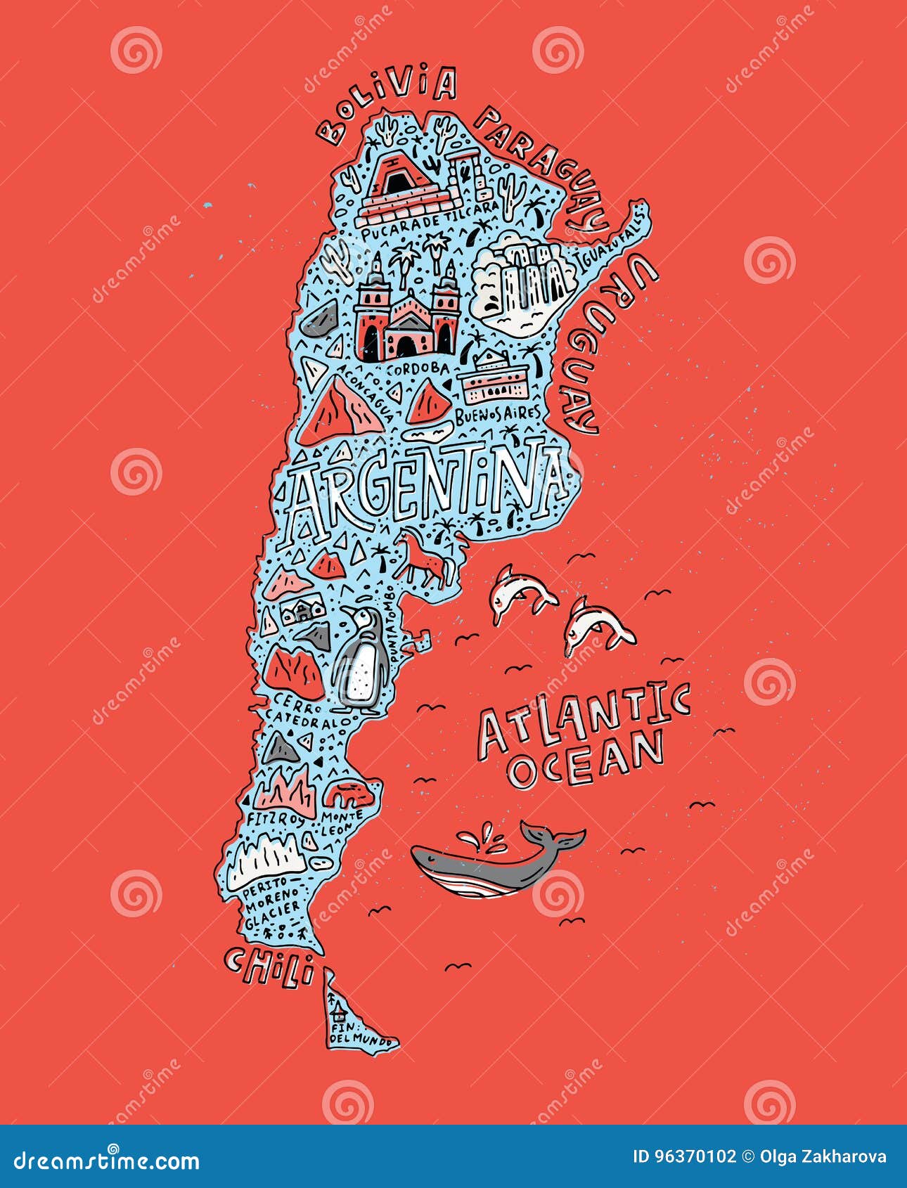 Cartoon Map Argentina Stock Illustrations – 223 Cartoon Map Argentina ...