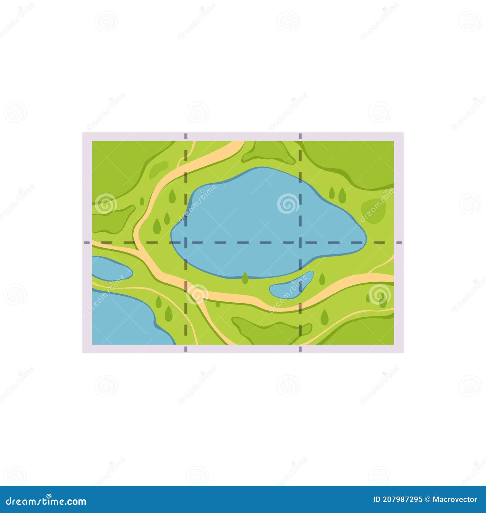 Cartoon Map Illustration stock illustration. Illustration of single ...