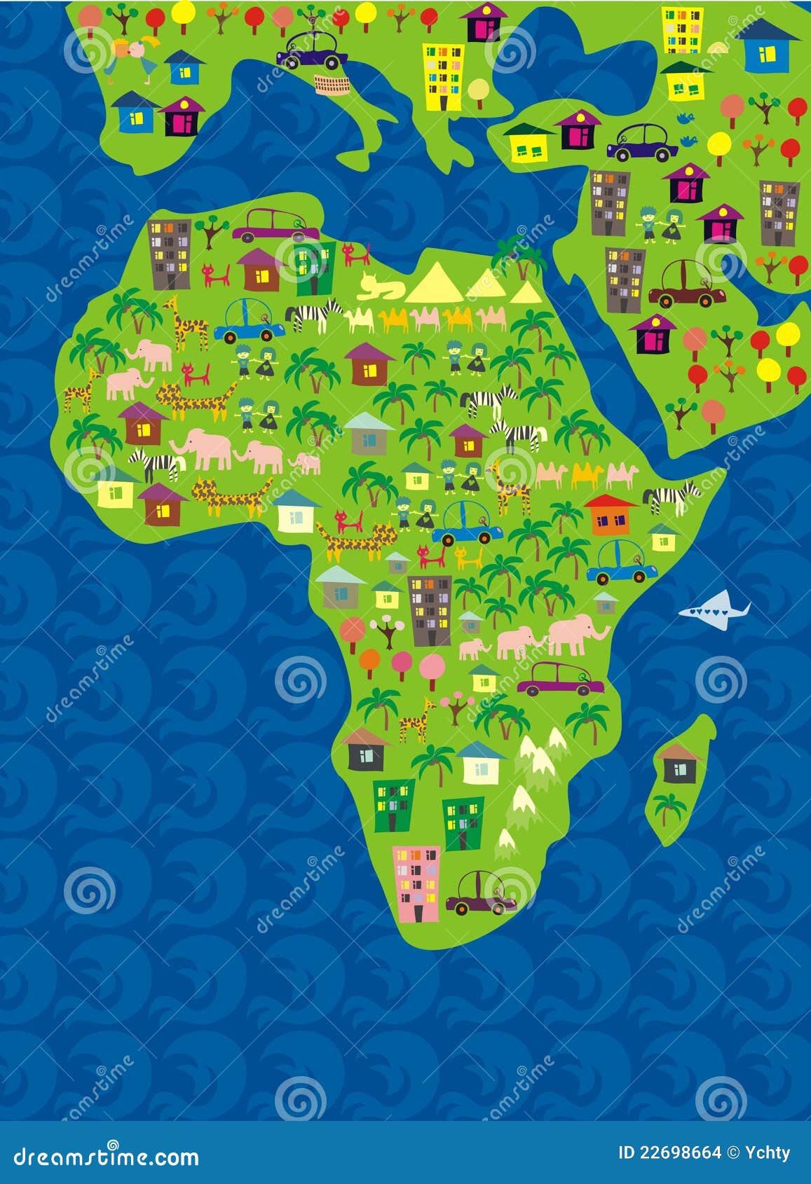 Cartoon Map Of The World In Vector | CartoonDealer.com #22698664