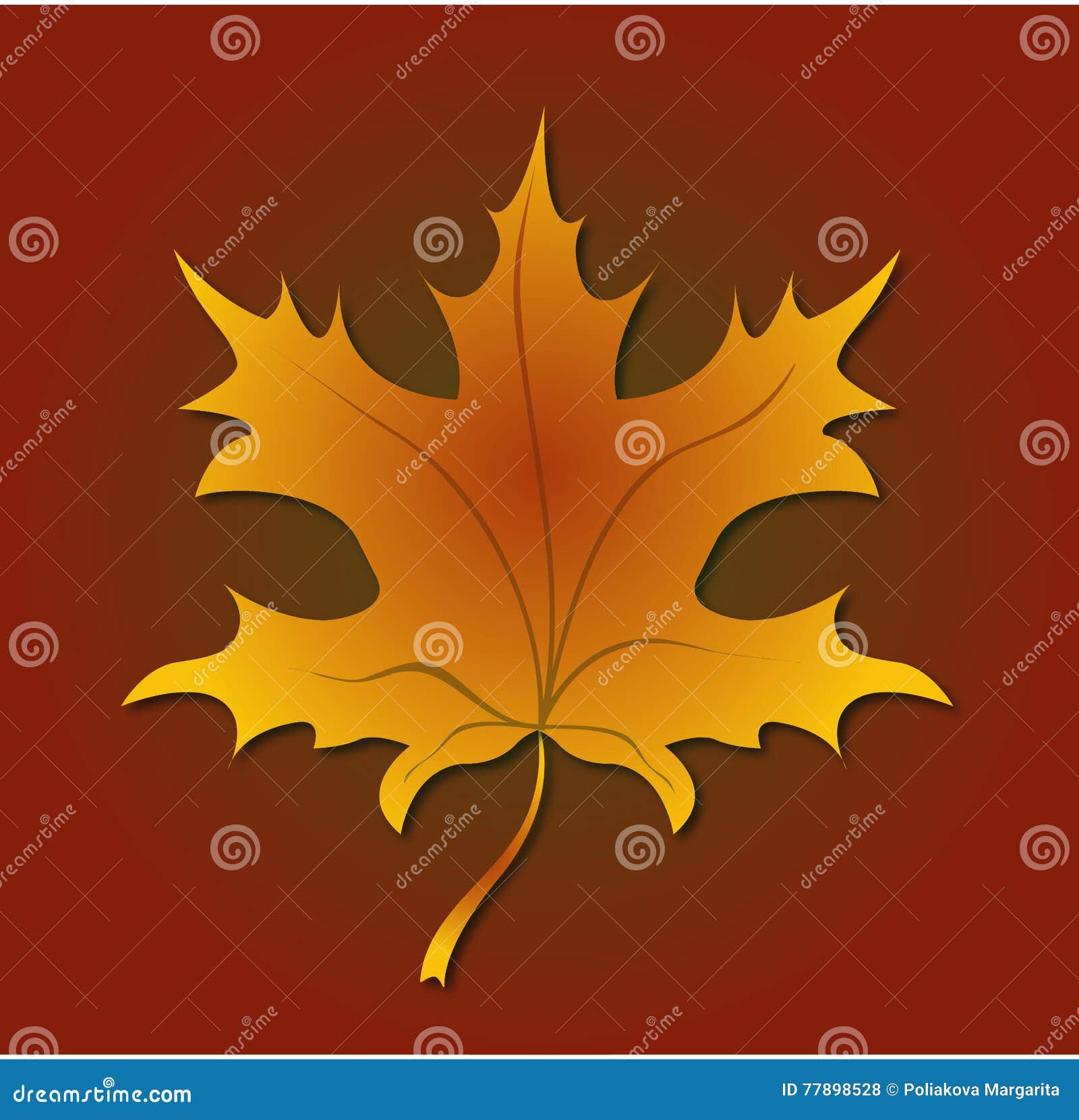 Cartoon maple leaf stock vector. Illustration of elegance - 77898528