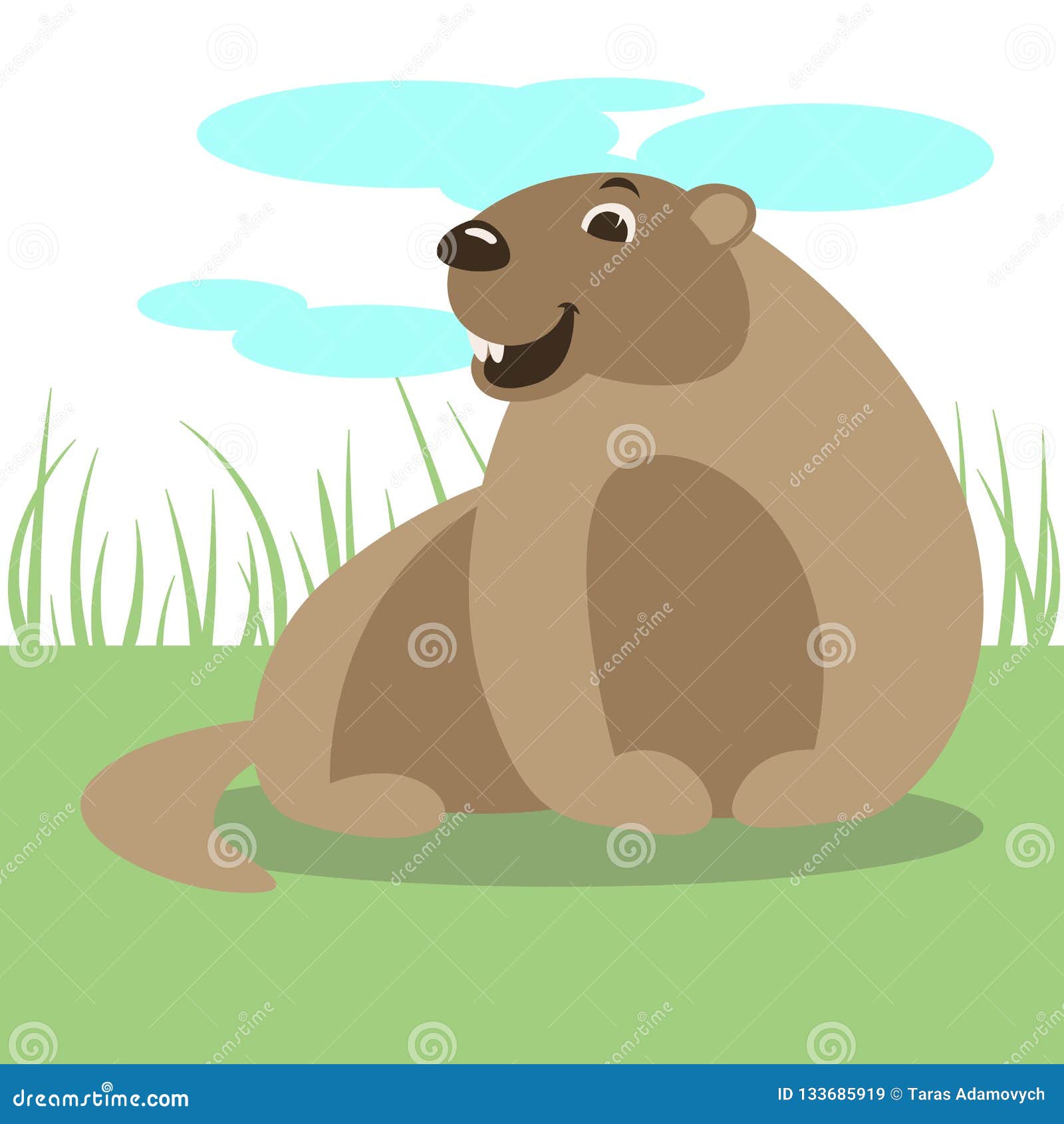 Cartoon Marmot ,vector Illustration ,flat Style, Stock Vector ...