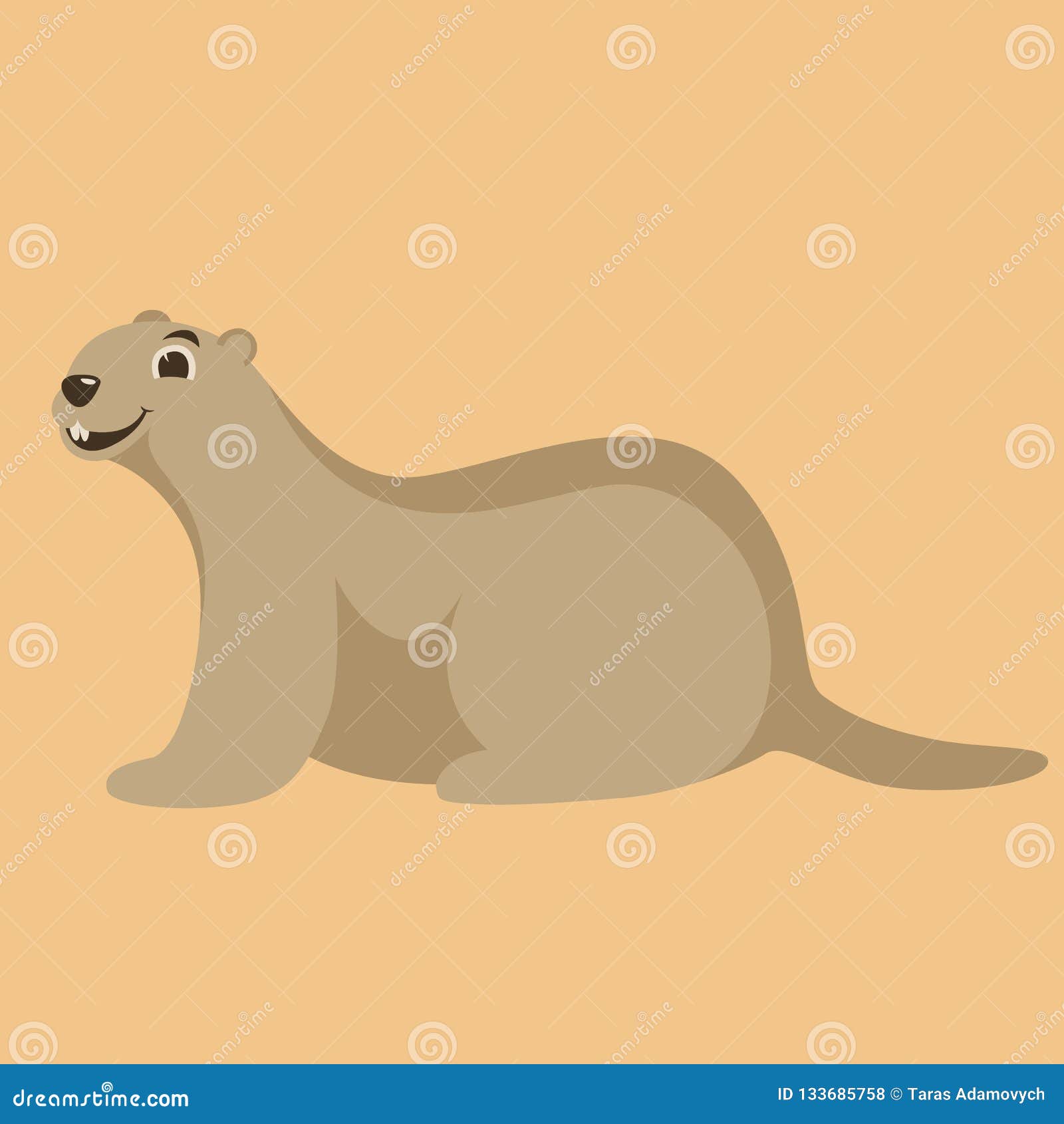 Cartoon Marmot ,vector Illustration ,flat Style, Stock Vector ...