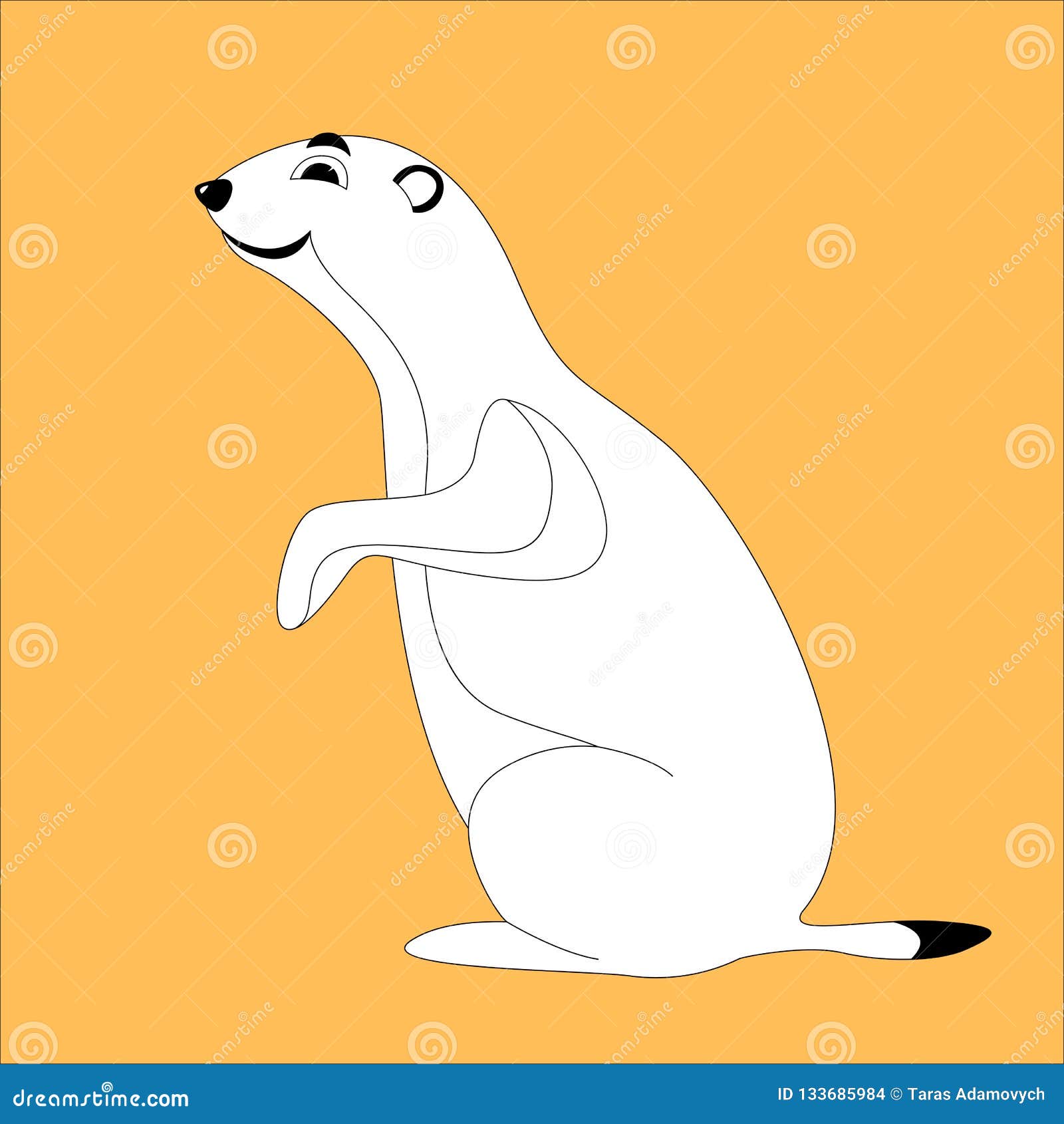 Cartoon Marmot ,vector Illustration , Lining Draw , Stock Vector ...