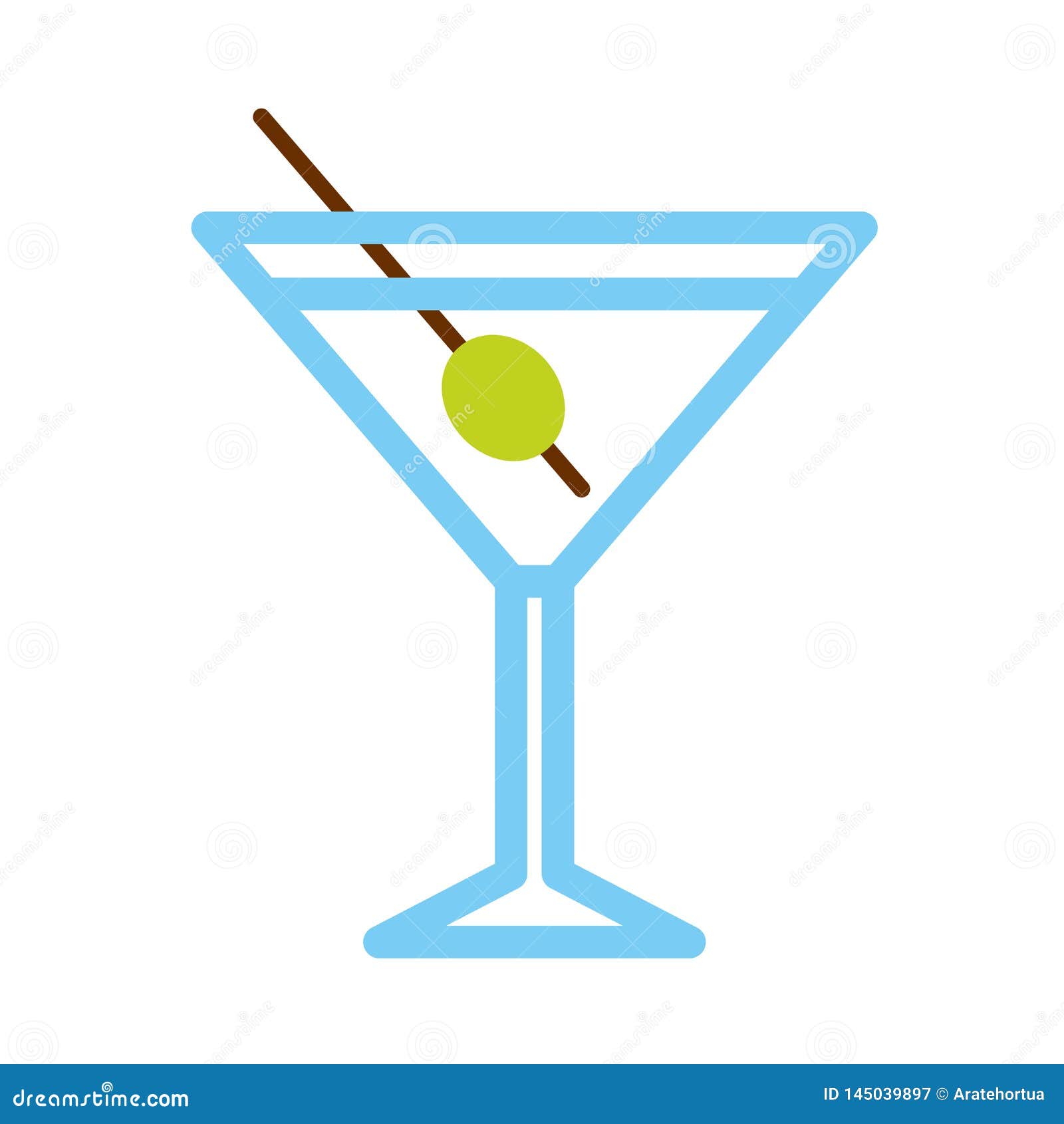 Cartoon Martini Icon Isolated On White Background | CartoonDealer.com ...