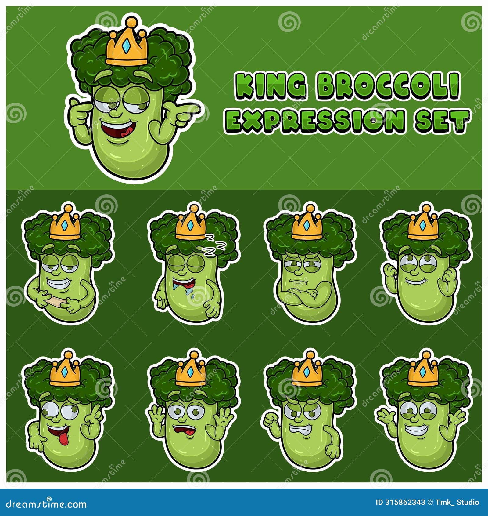 King Broccoli. Vector Cartoon Flat And Doodle | CartoonDealer.com #99814865