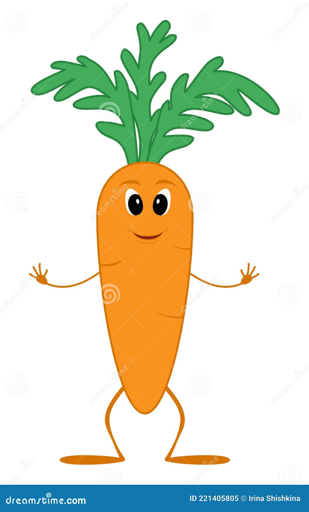 Cartoon Mascot Carrot Character Isolated On White Stock Vector
