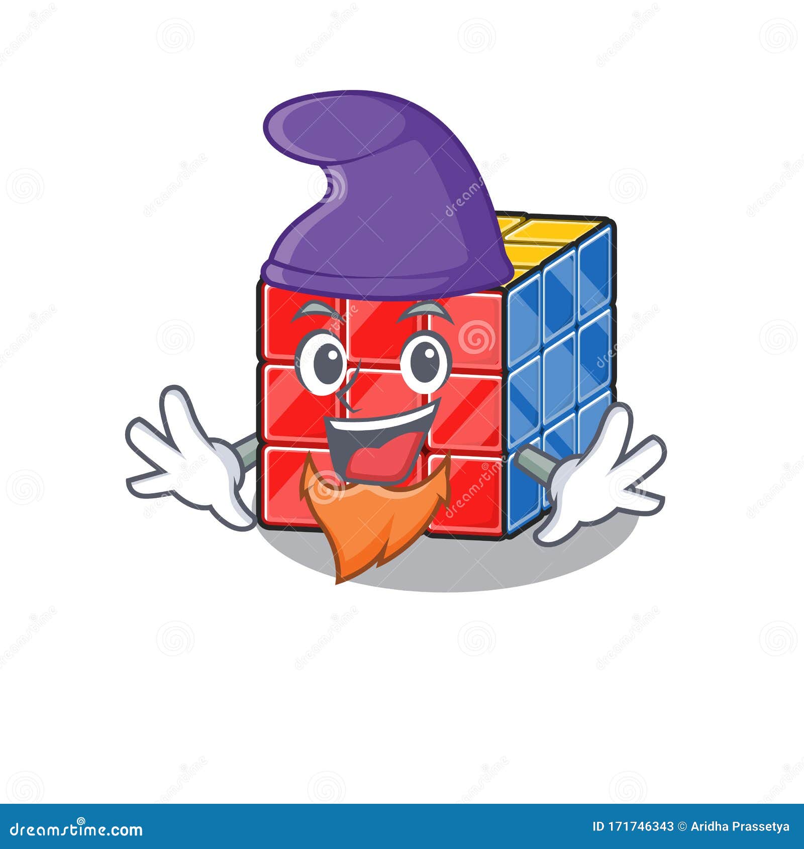Cartoon Mascot of Funny Rubic Cube Dressed As an Elf Editorial Stock ...