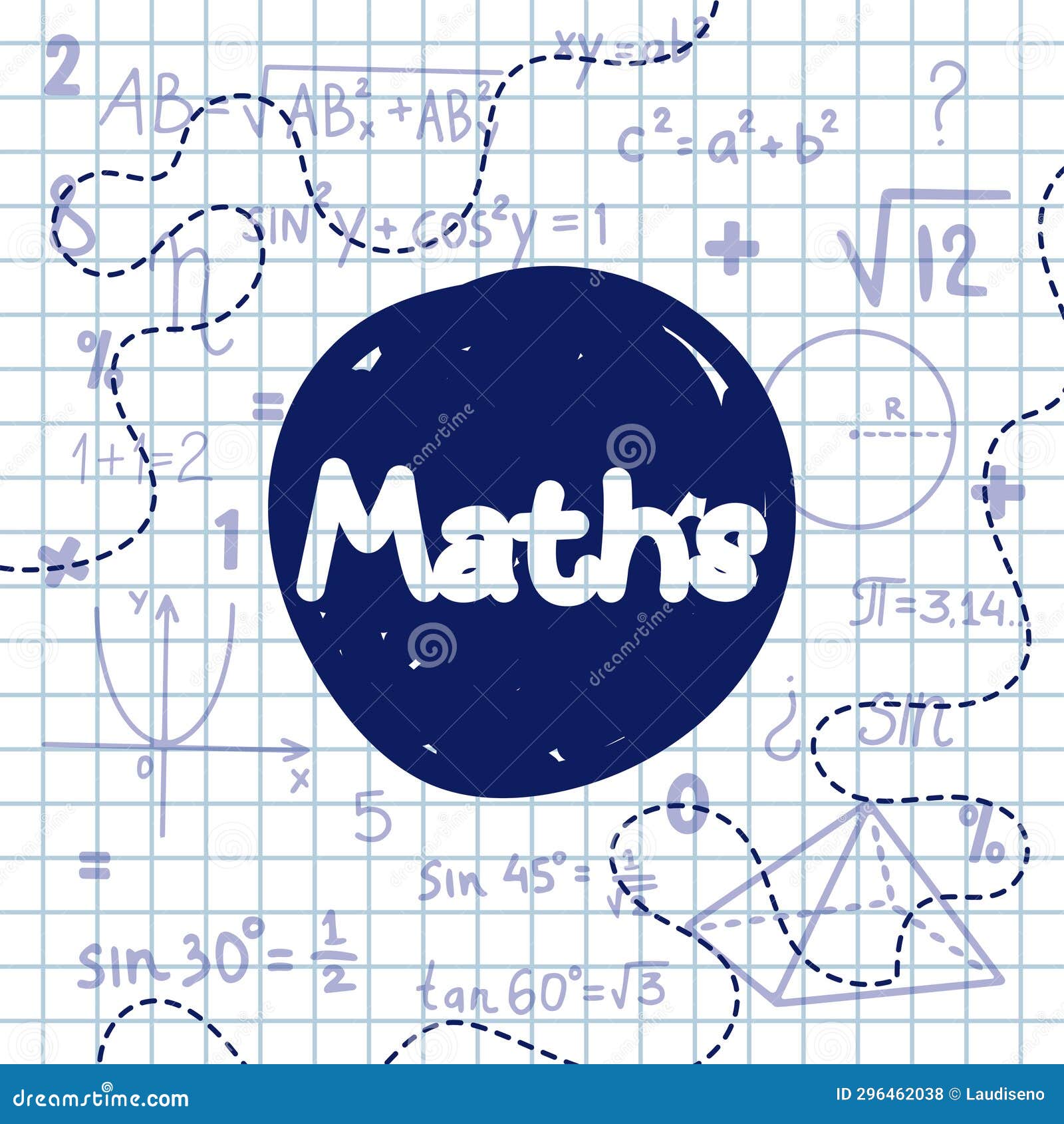Cartoon Math Class Concept Background Vector Stock Illustration ...