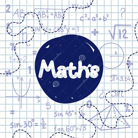 Cartoon Math Class Concept Background Vector Stock Illustration ...