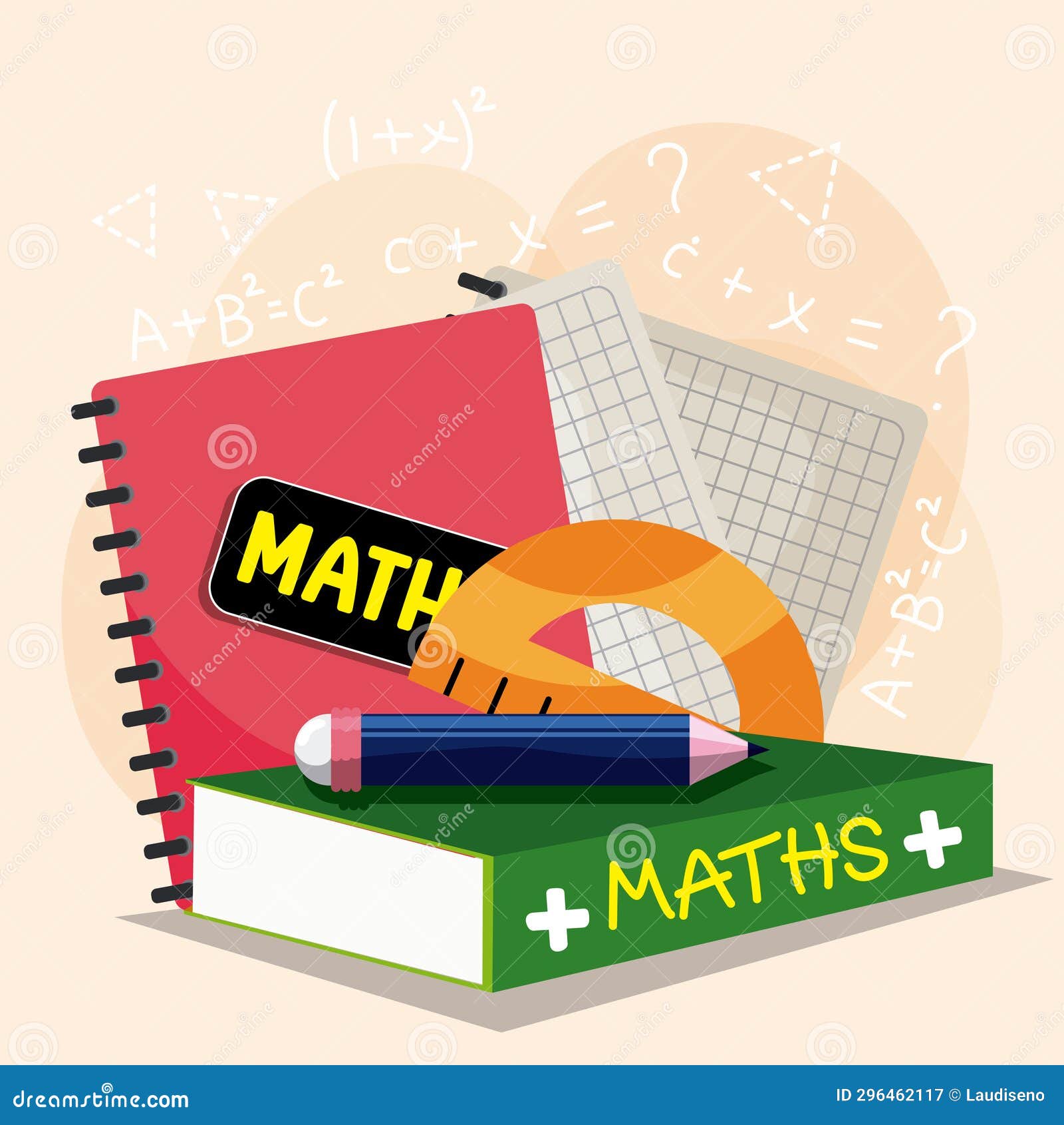 Cartoon Math Class Concept Background Vector Stock Illustration ...