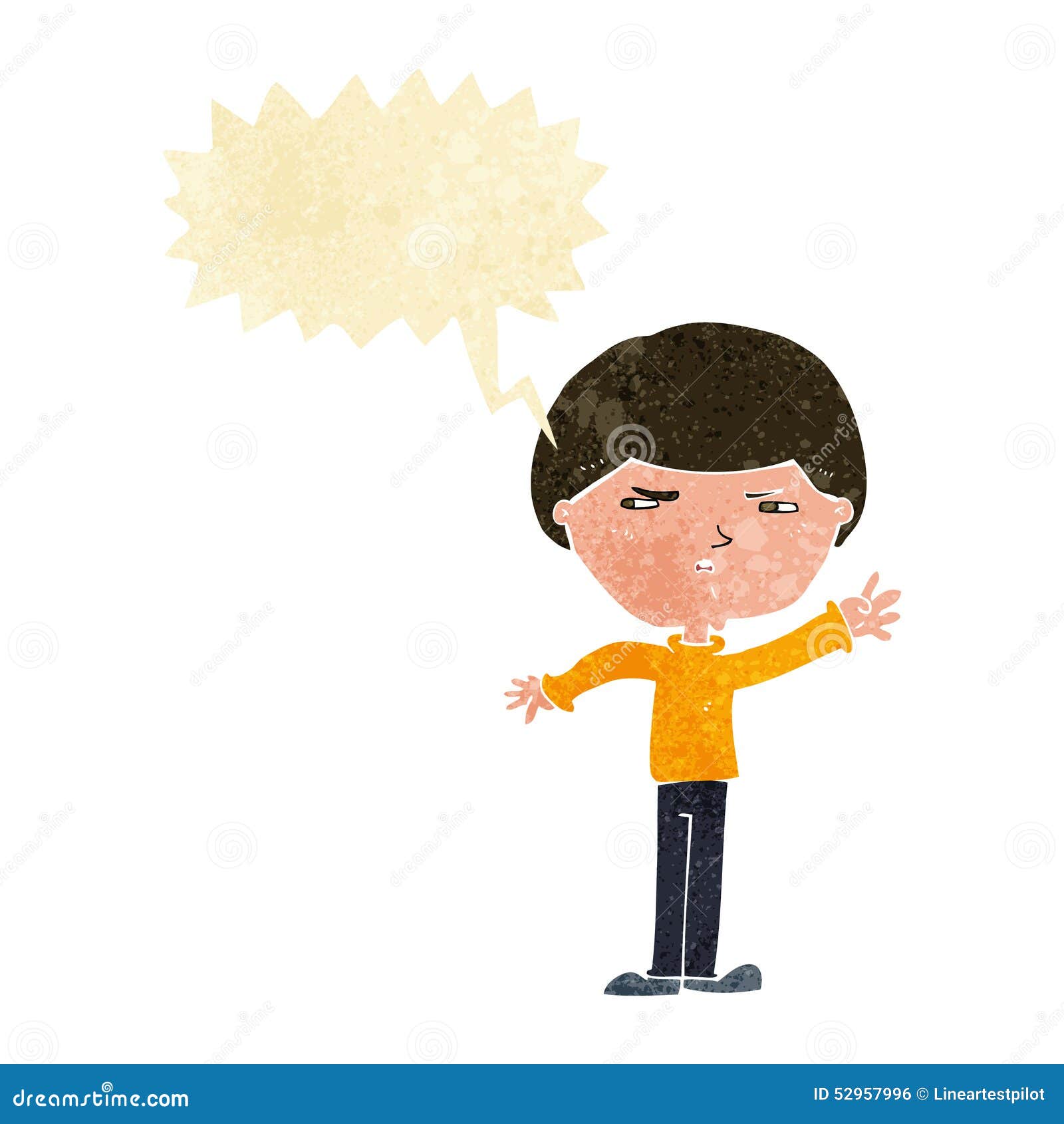 Cartoon Mean Man with Speech Bubble Stock Illustration - Illustration ...