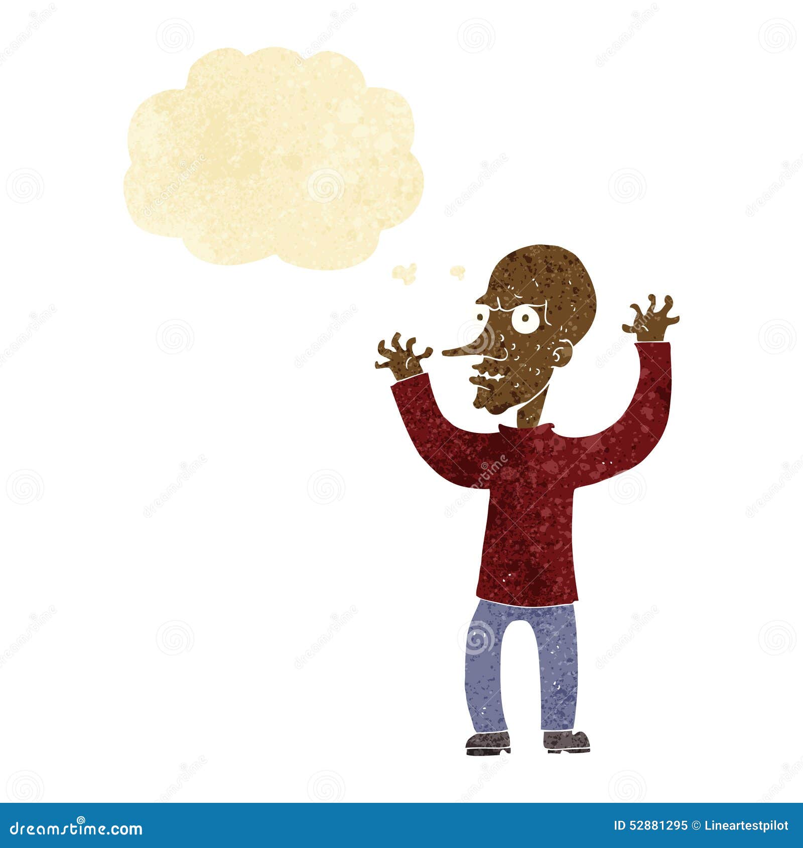 Cartoon Mean Man with Thought Bubble Stock Illustration - Illustration ...