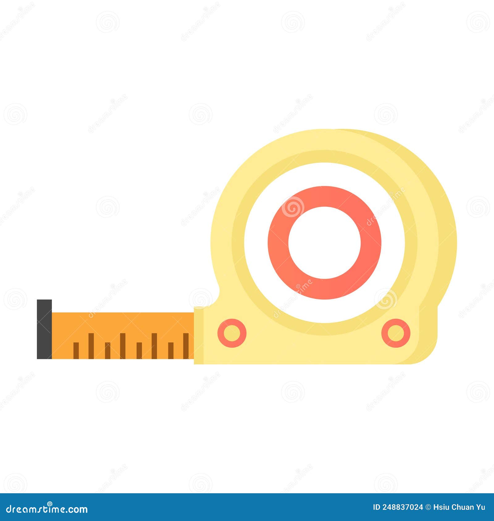 Cartoon Measuring Tape Roll Ruler Vector Isolated Object Illustration ...