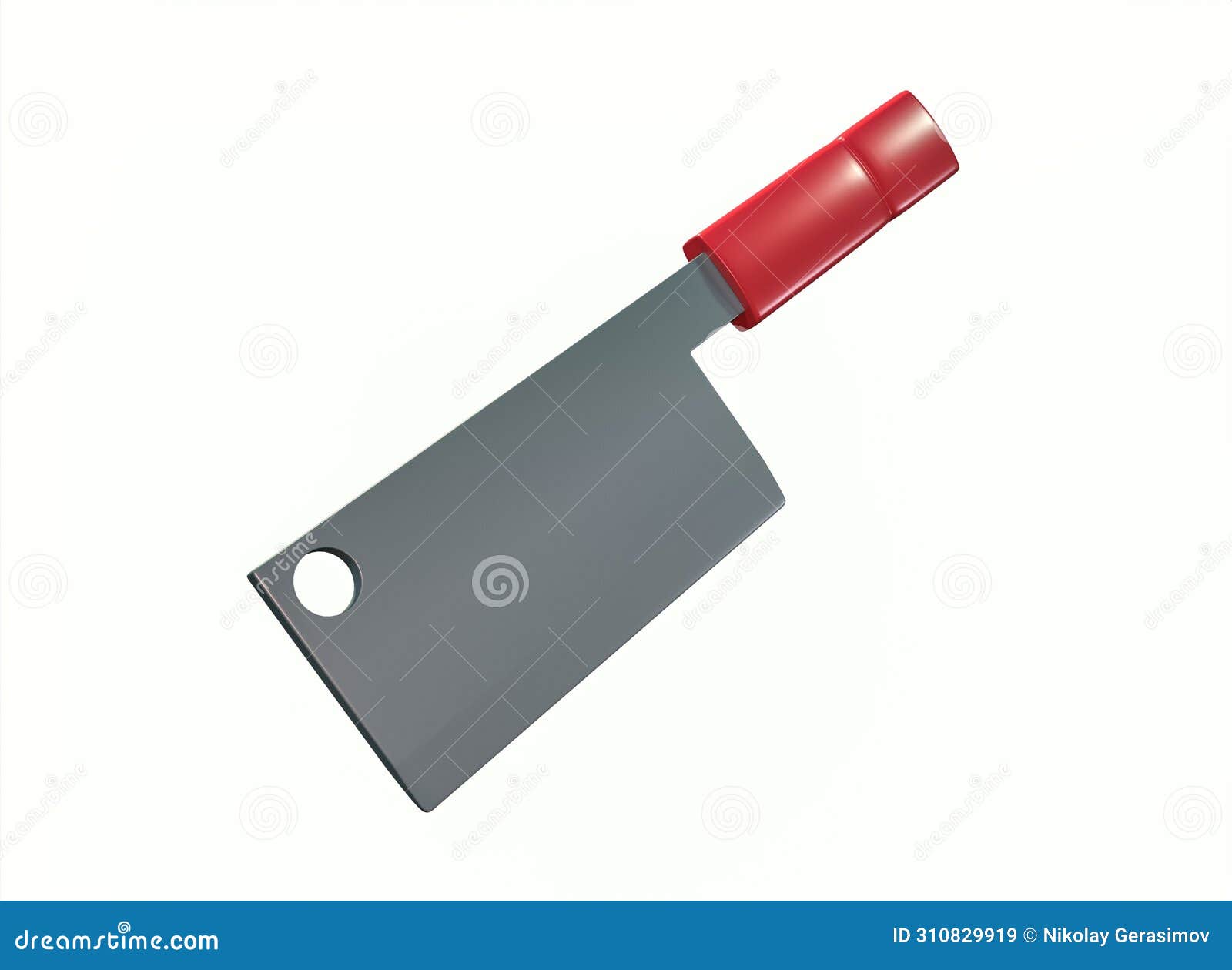 Cartoon Meat Knife on a White Background 3d Rendering Stock ...