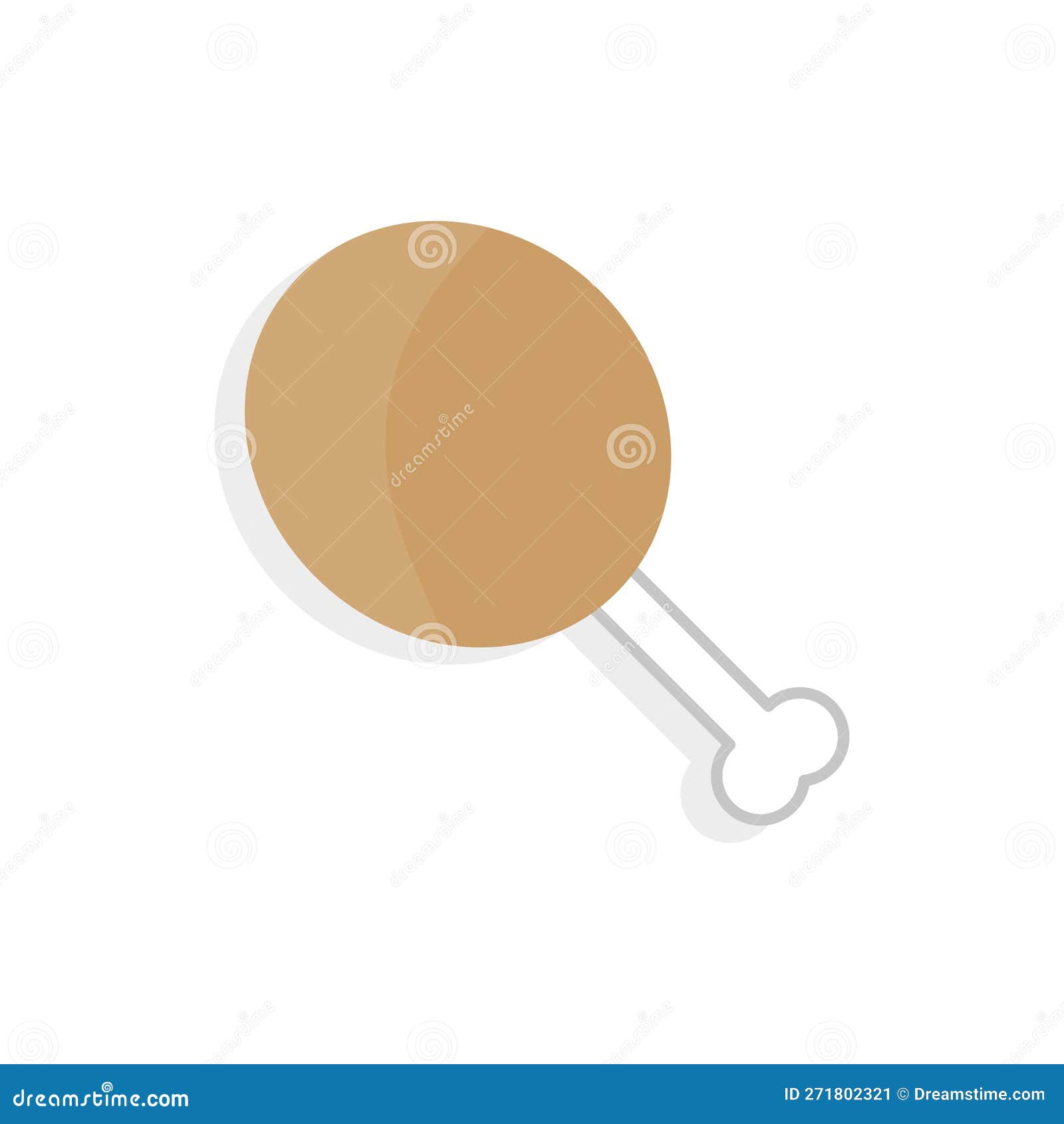 Cartoon Meat Leg. Restaurant Icon. Vector Illustration Stock Vector ...