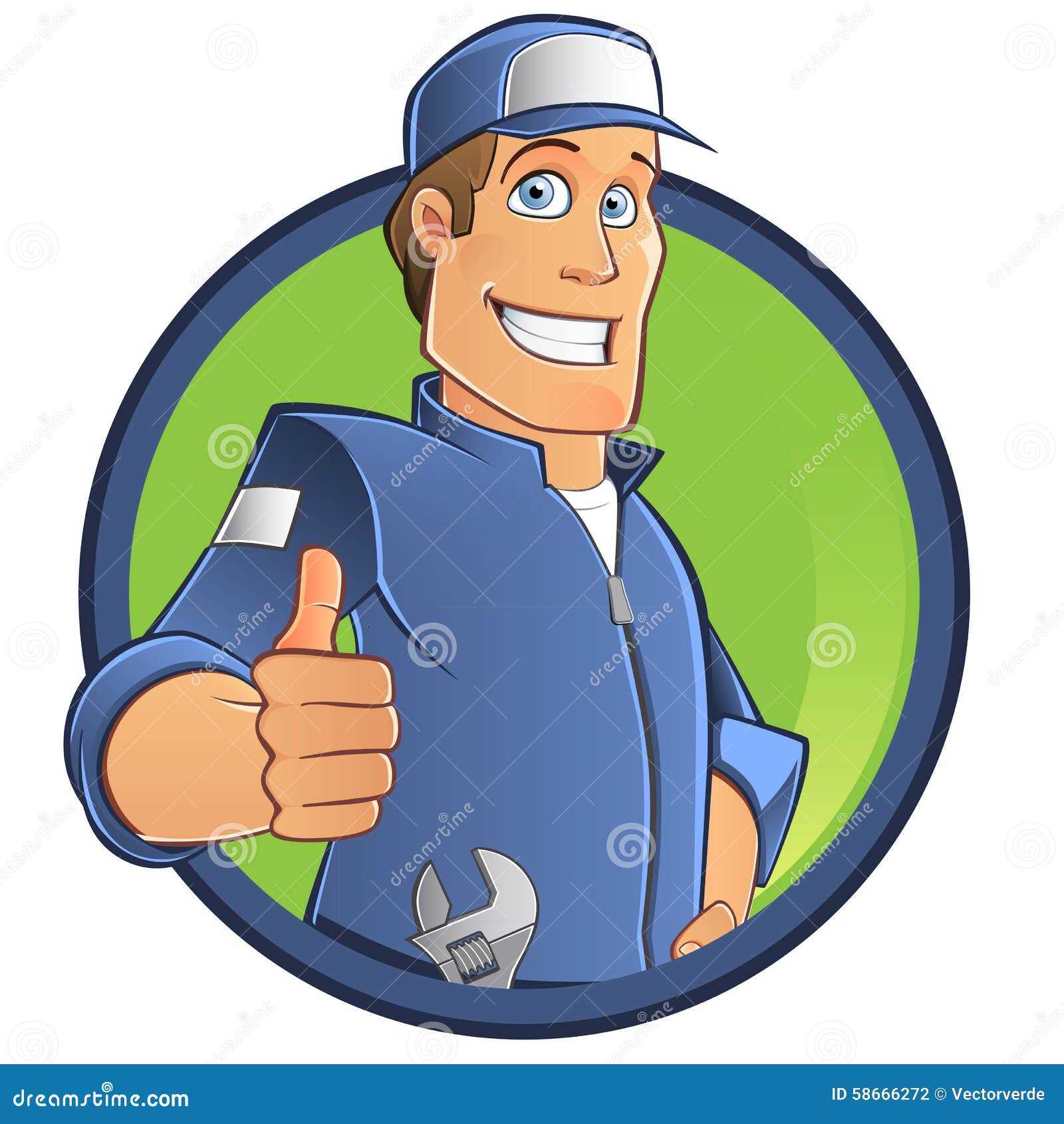 Cartoon mechanic stock vector. Illustration of drawing - 58666272