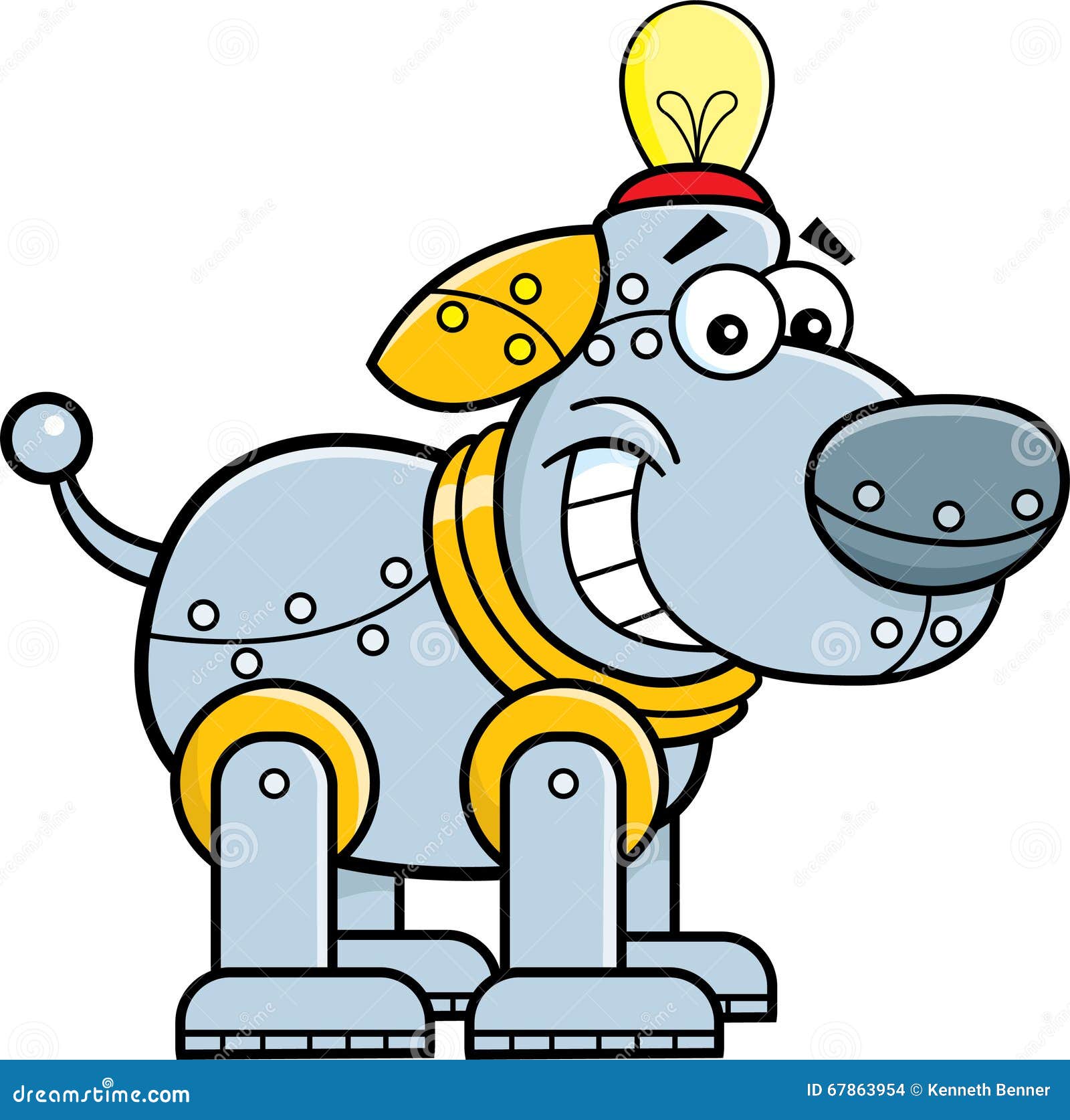 Cartoon mechanical dog. stock vector. Illustration of clip - 67863954