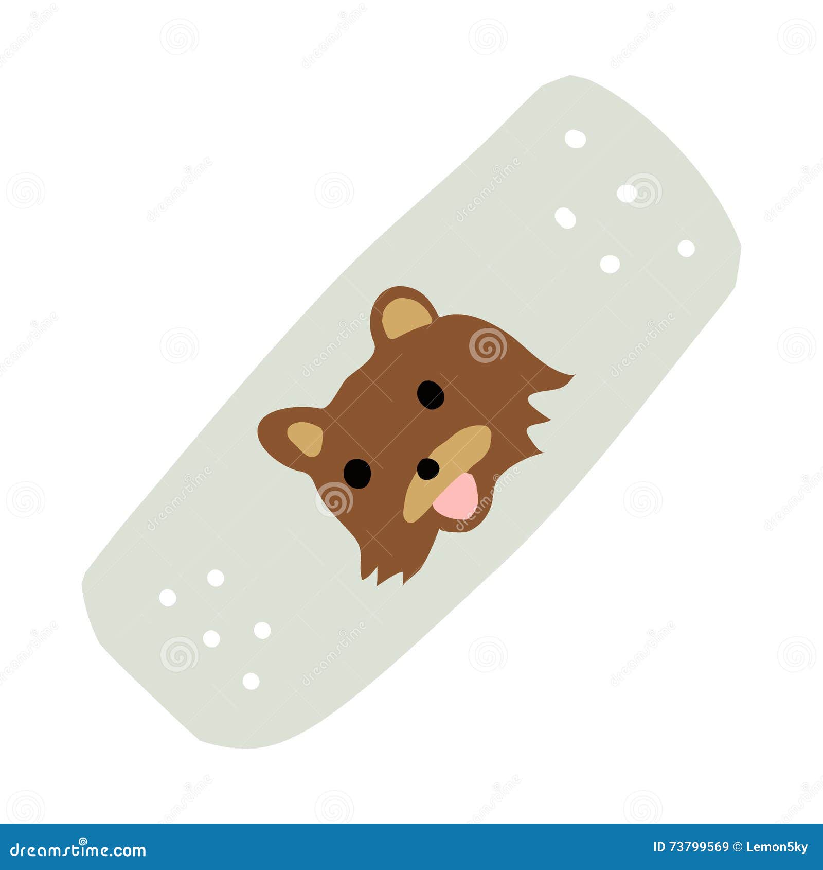 Cartoon Medical Patch for Kids Flat Icon. Stock Vector - Illustration ...