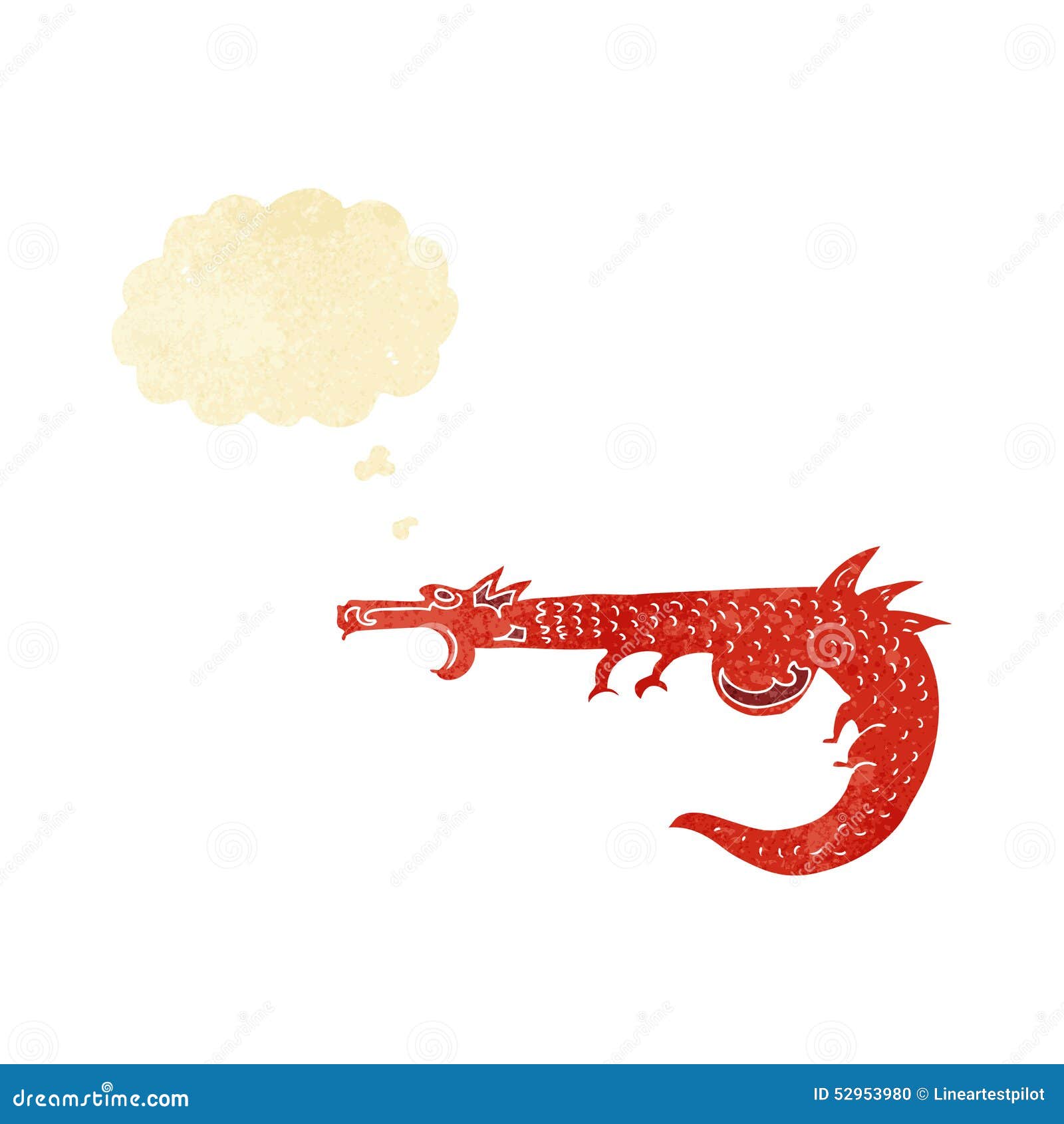 Cartoon Medieval Dragon with Thought Bubble Stock Illustration ...
