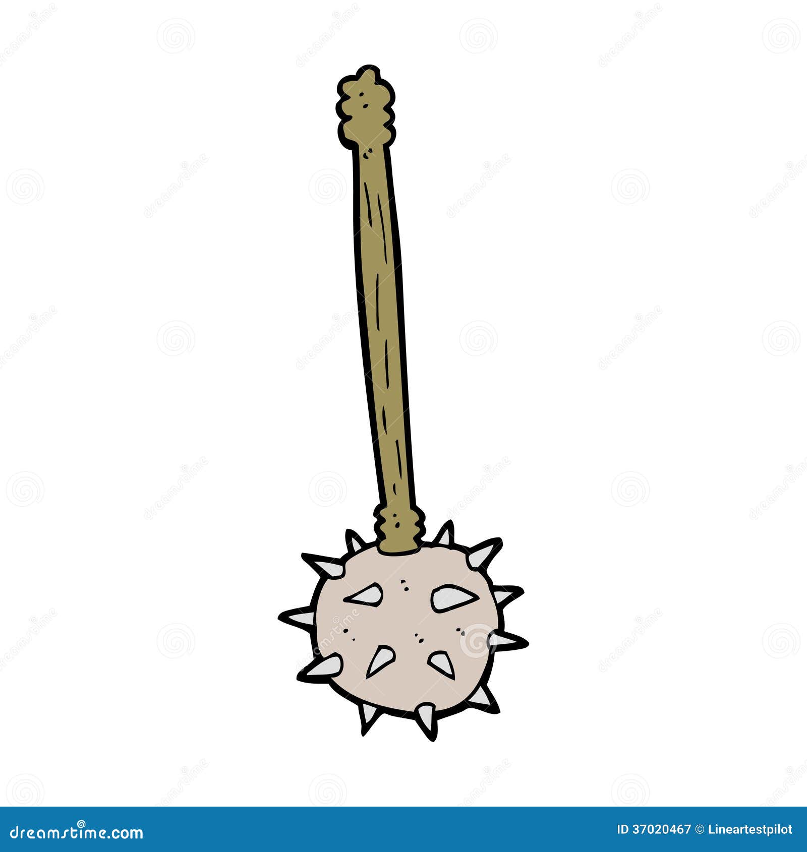 Cartoon medieval mace stock vector. Illustration of doodle - 37020467