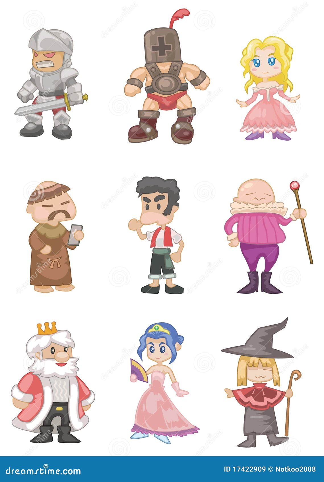 Cartoon Medieval Fun Castle With Flag And Clouds Concept. Magic Cartoon ...