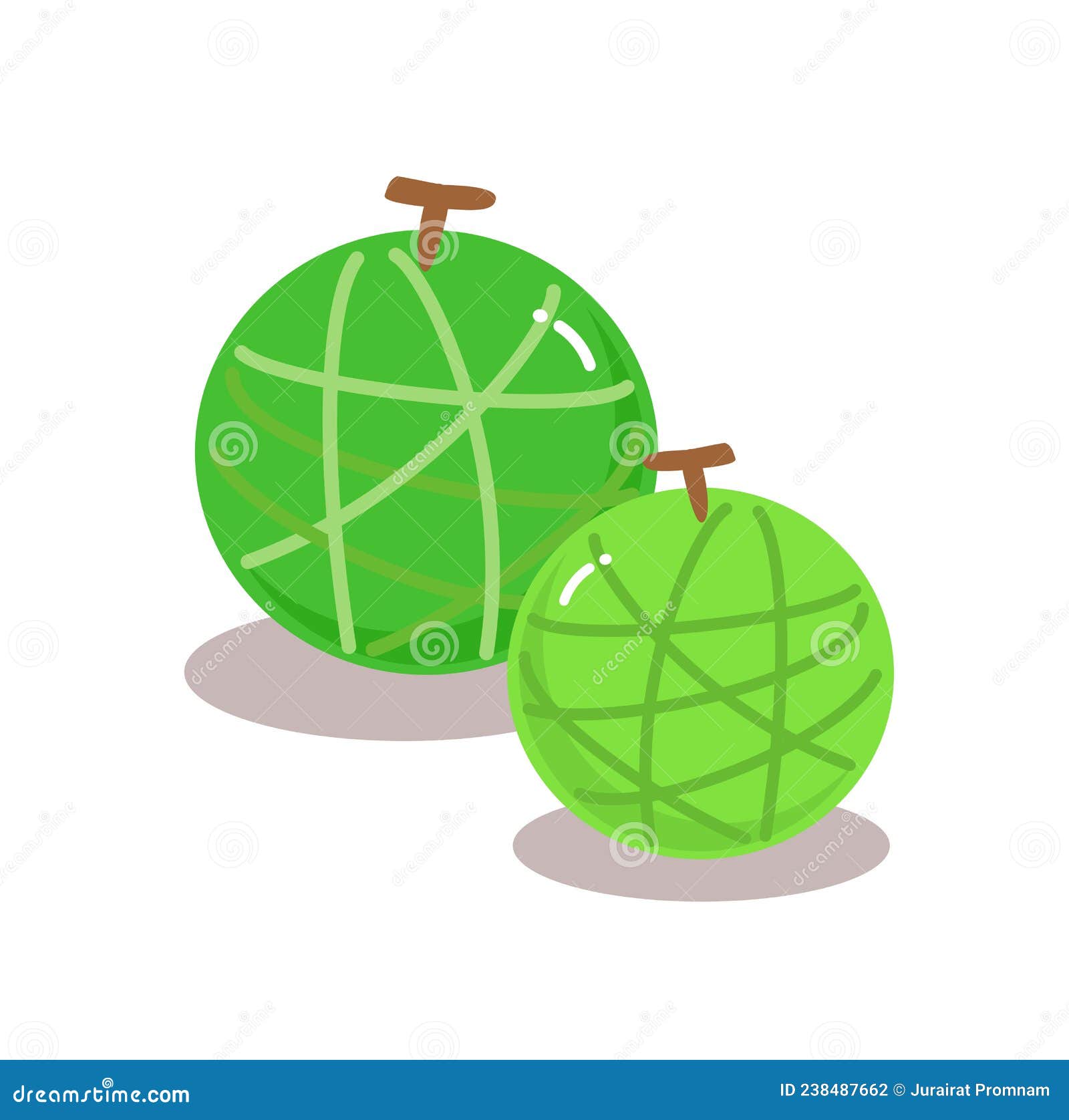 Cartoon Melon Vector on Background. Stock Vector - Illustration of ...