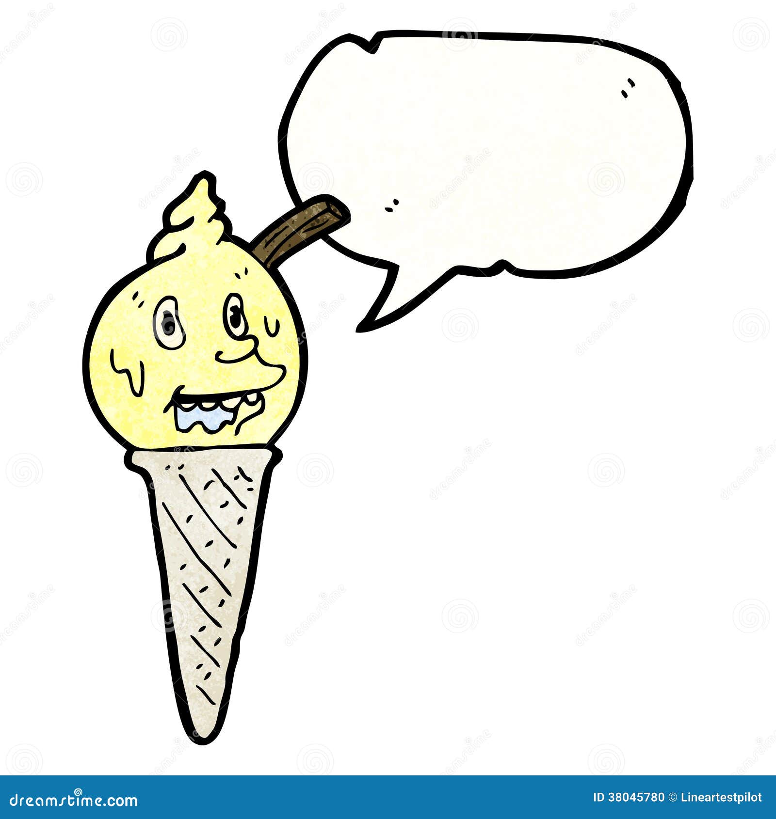 Cartoon Melting Ice Cream Cone Stock Vector - Illustration of artwork ...
