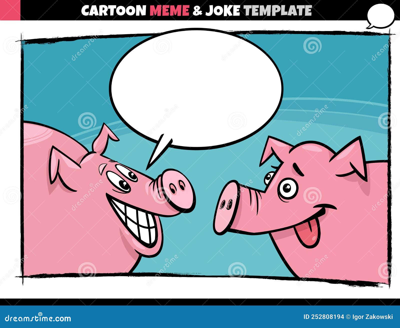 Cartoon Meme Template With Funny Cat Characters Vector Illustration ...