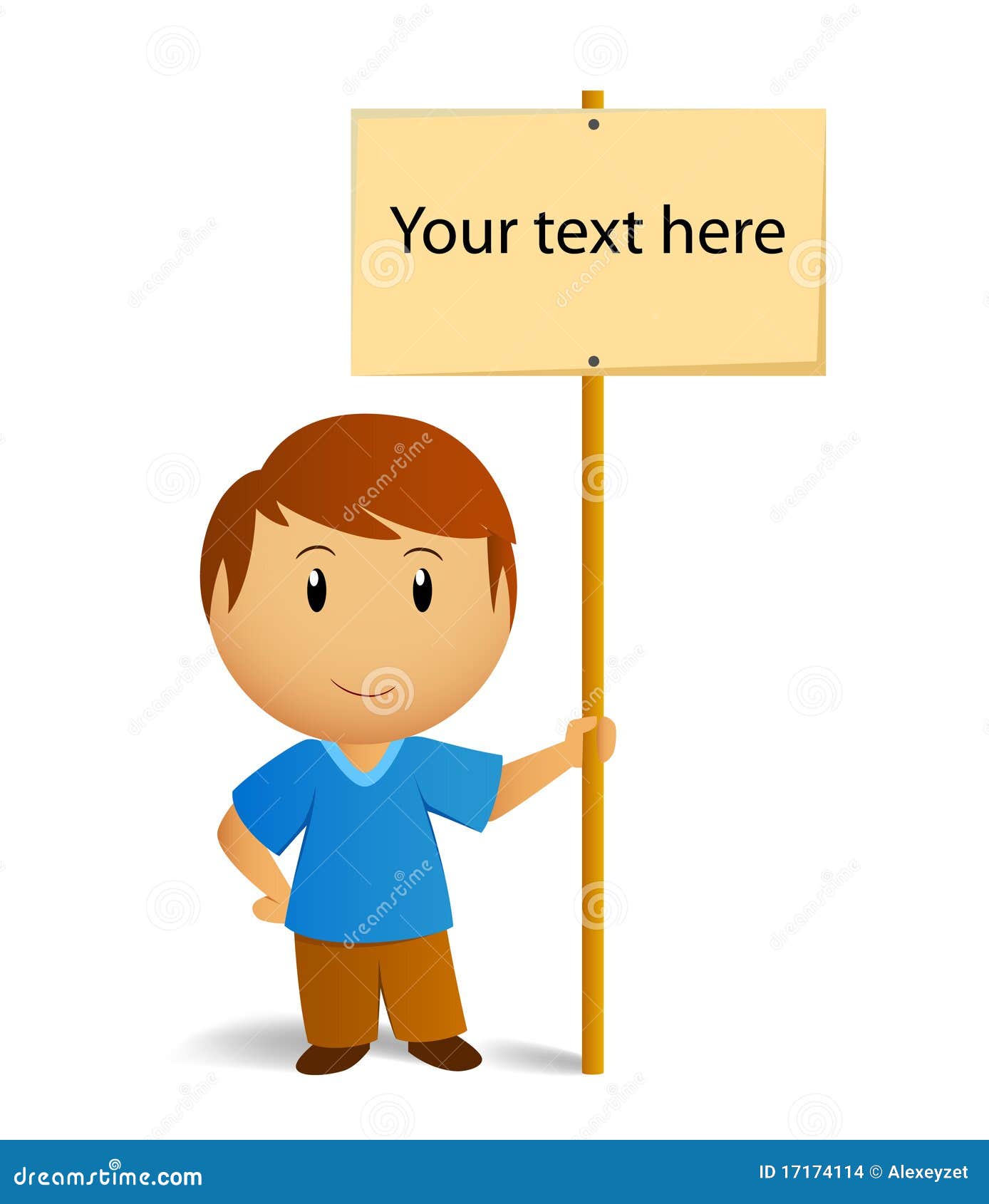 Cartoon Men with Advertising Poster Panel Stock Vector - Illustration ...