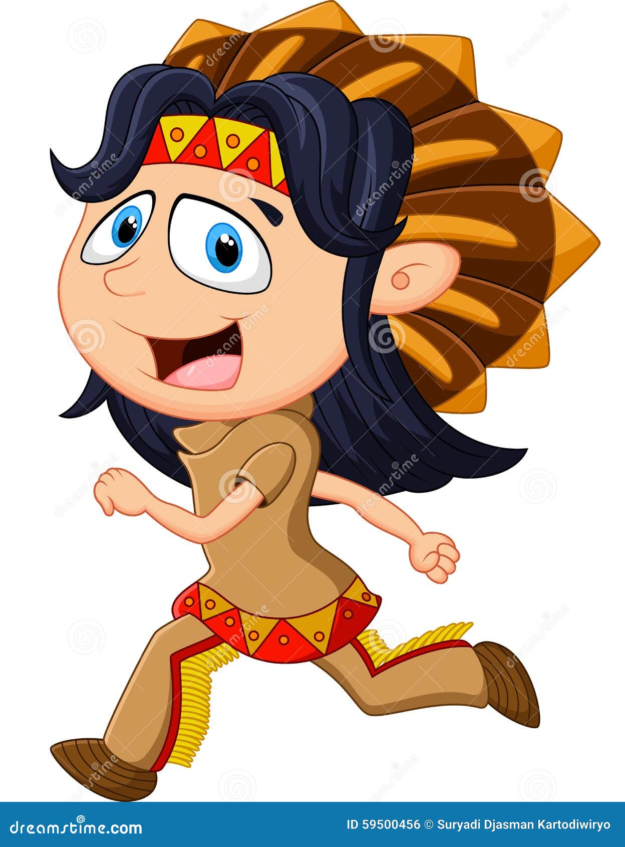 Cartoon men indian tribe stock vector. Illustration of native - 59500456