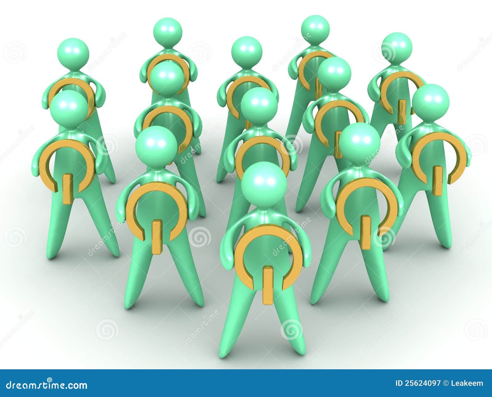 Cartoon Men and Power Symbols Stock Illustration - Illustration of ...