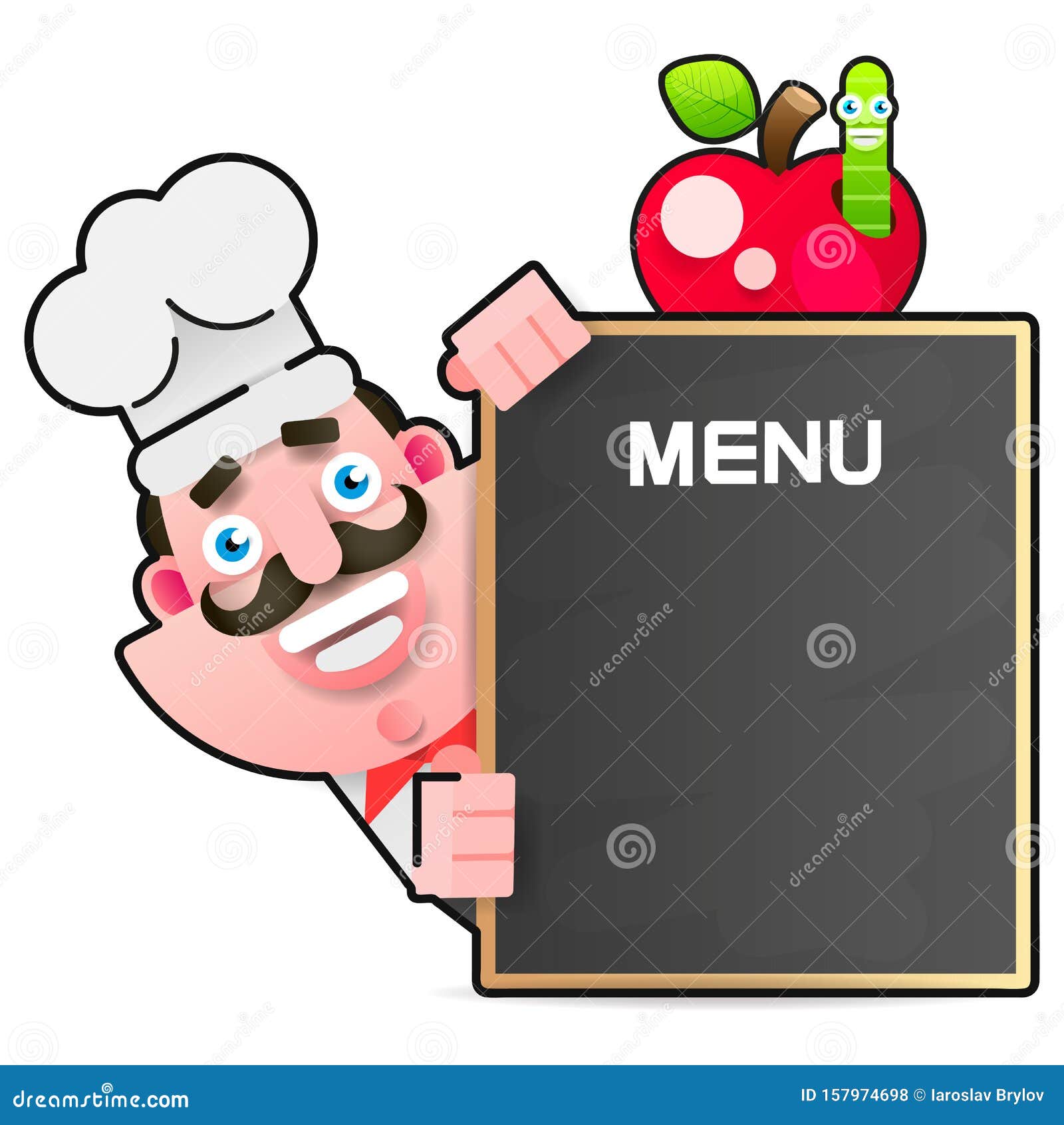 Cartoon Menu Vector Character Templates for Cover Design. Set of Vector ...