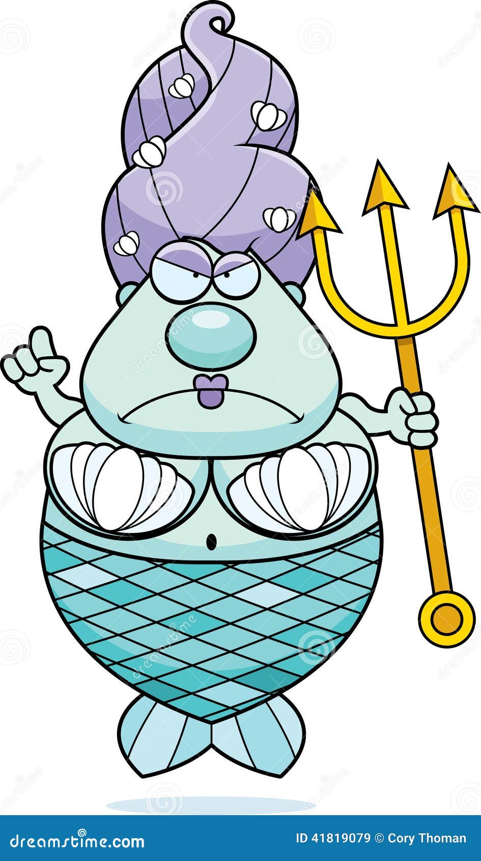 Cartoon Mermaid Angry stock vector. Illustration of vector - 41819079