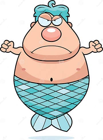 Cartoon Merman Angry stock vector. Illustration of furious - 41819091