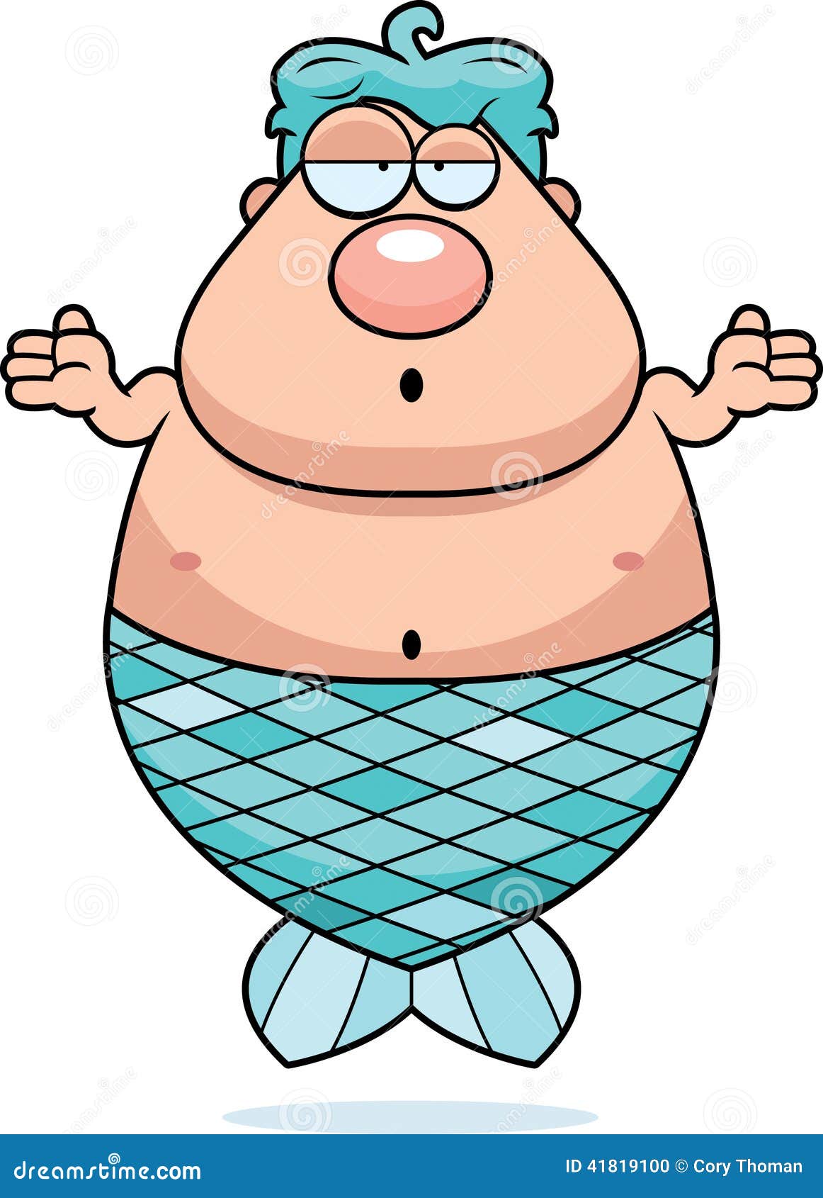Cartoon Merman Confused stock vector. Illustration of confused - 41819100