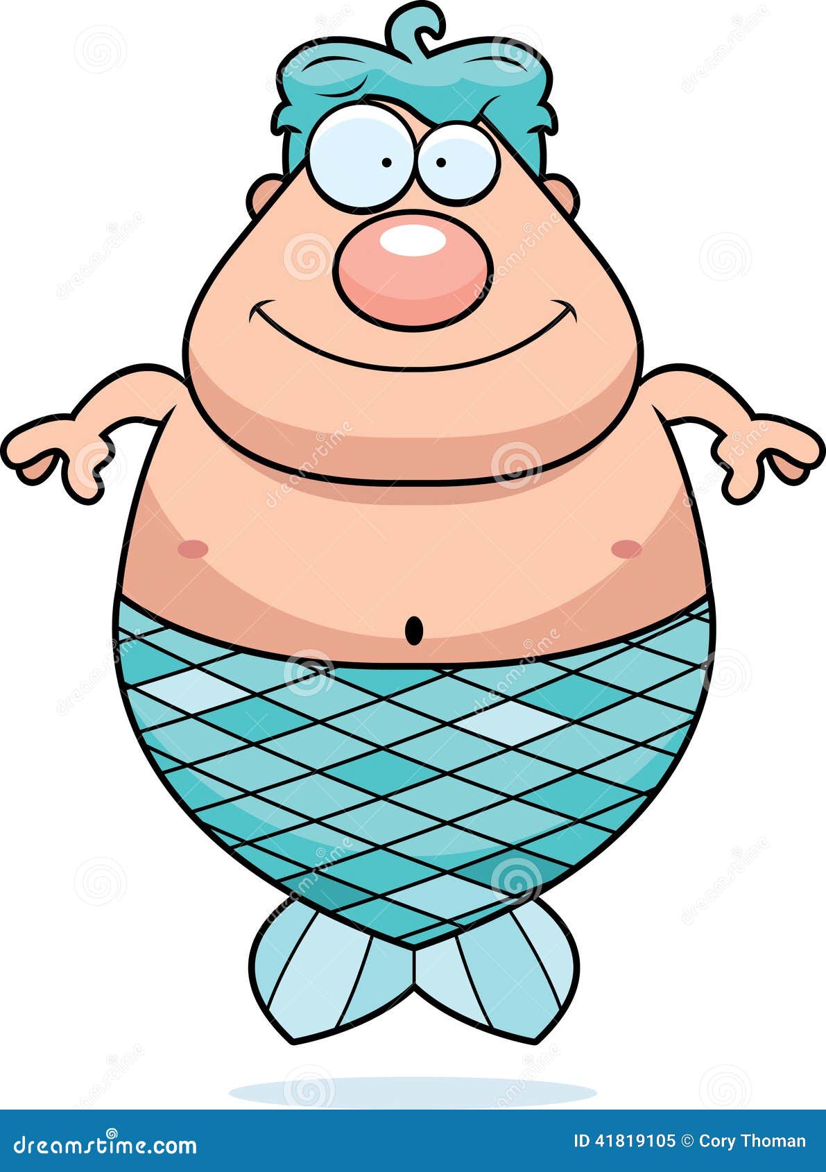 Cartoon Merman Smiling stock vector. Illustration of merman - 41819105