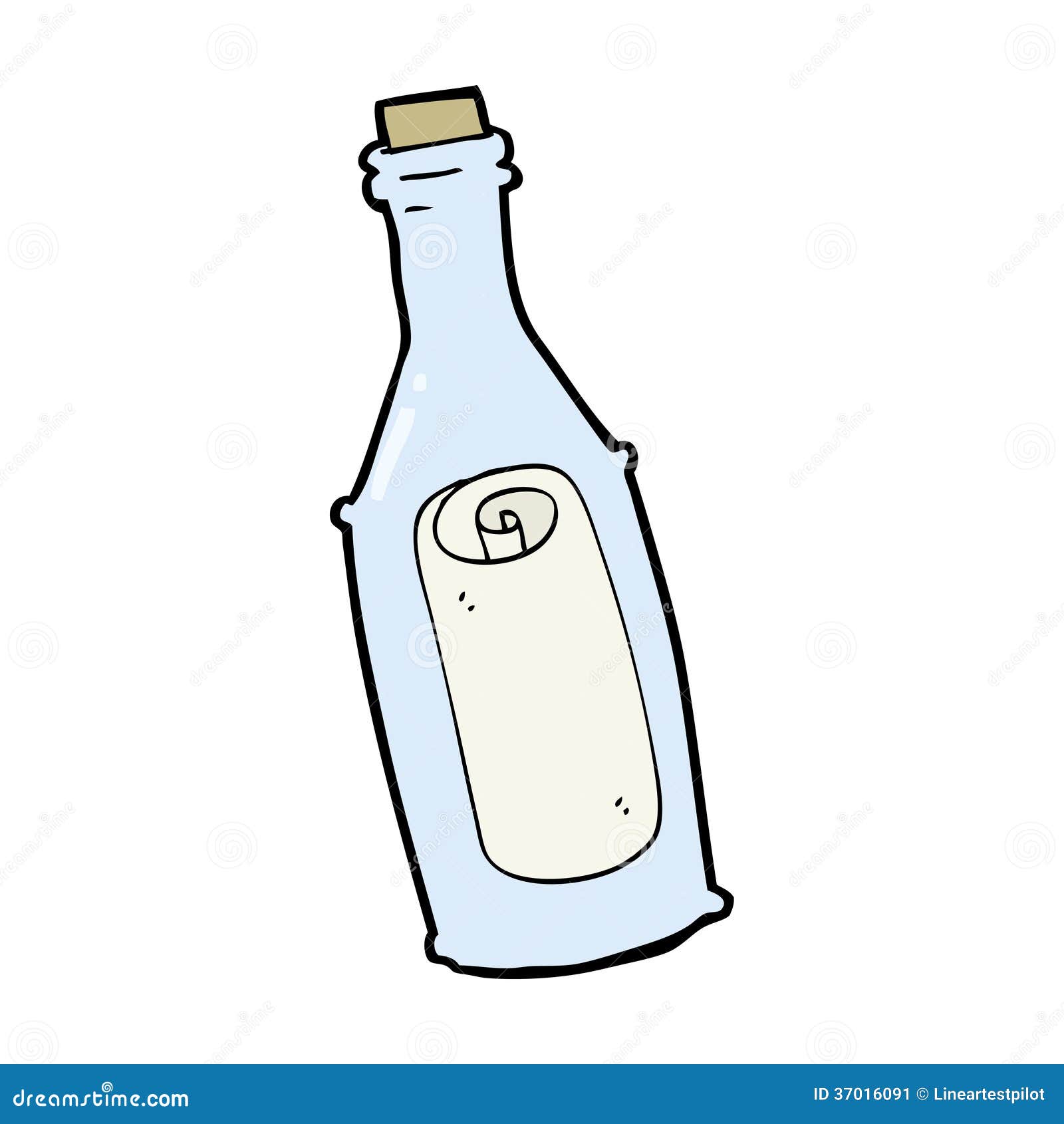 Cartoon message in bottle stock vector. Illustration of simple - 37016091