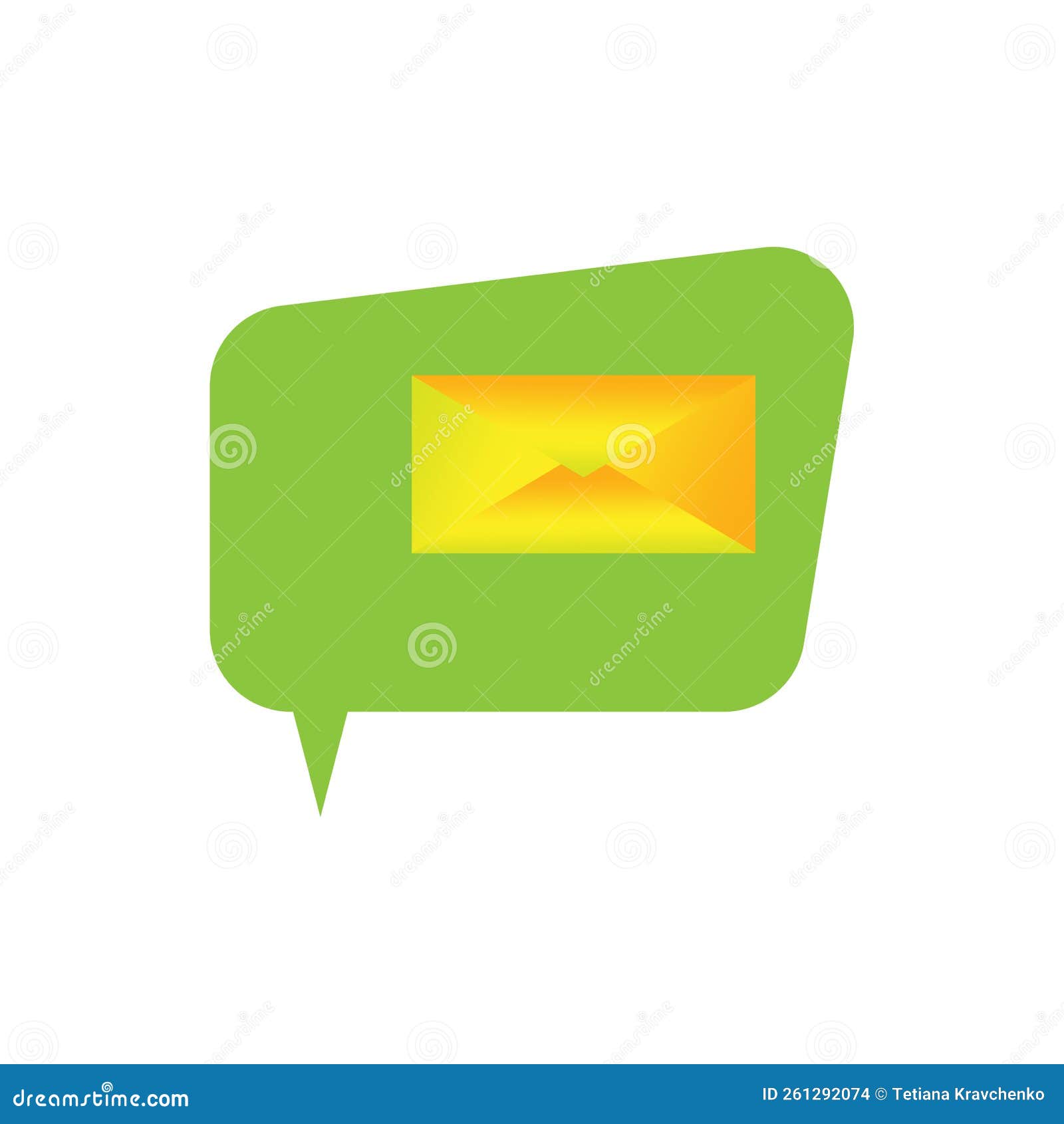 Cartoon Message with Envelope. Message Notification. Important Reminder ...