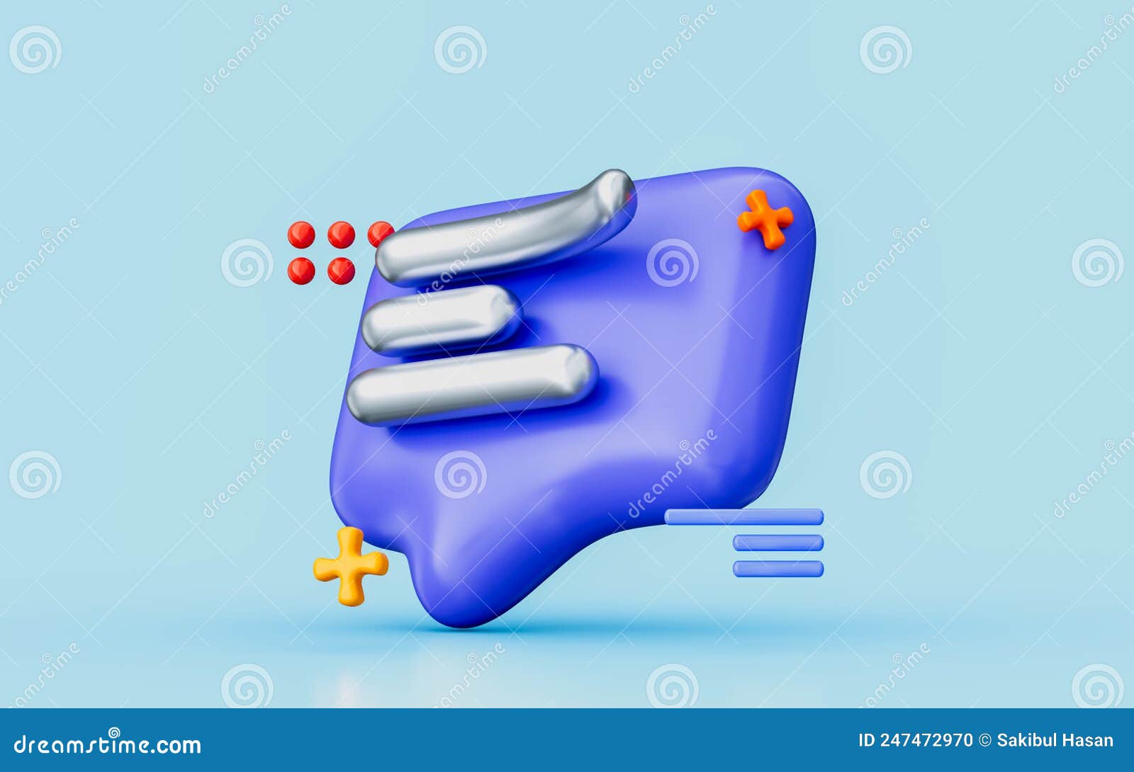 Cartoon Message Text Box Mail Notification Inbox Icon 3d Render Stock ...