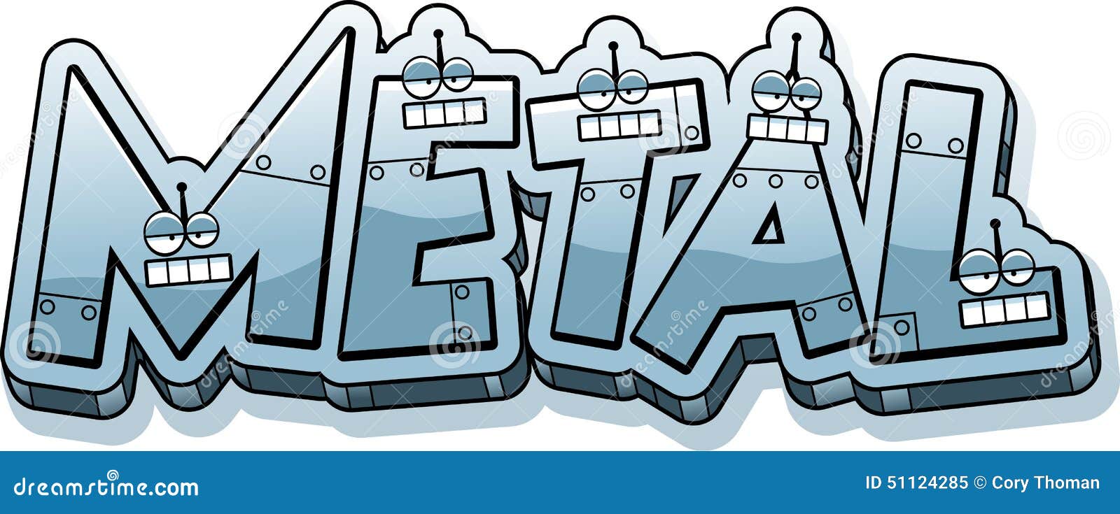 Cartoon Metal Text stock vector. Illustration of clipart - 51124285