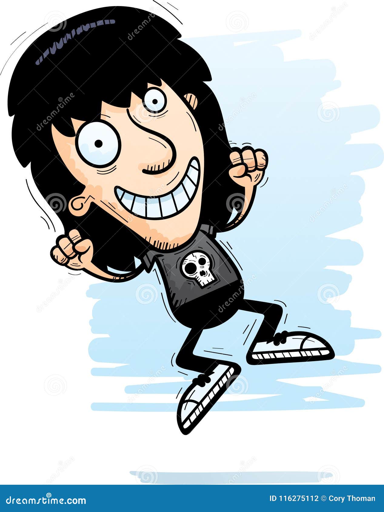 Cartoon Metalhead Jumping stock vector. Illustration of rocker - 116275112