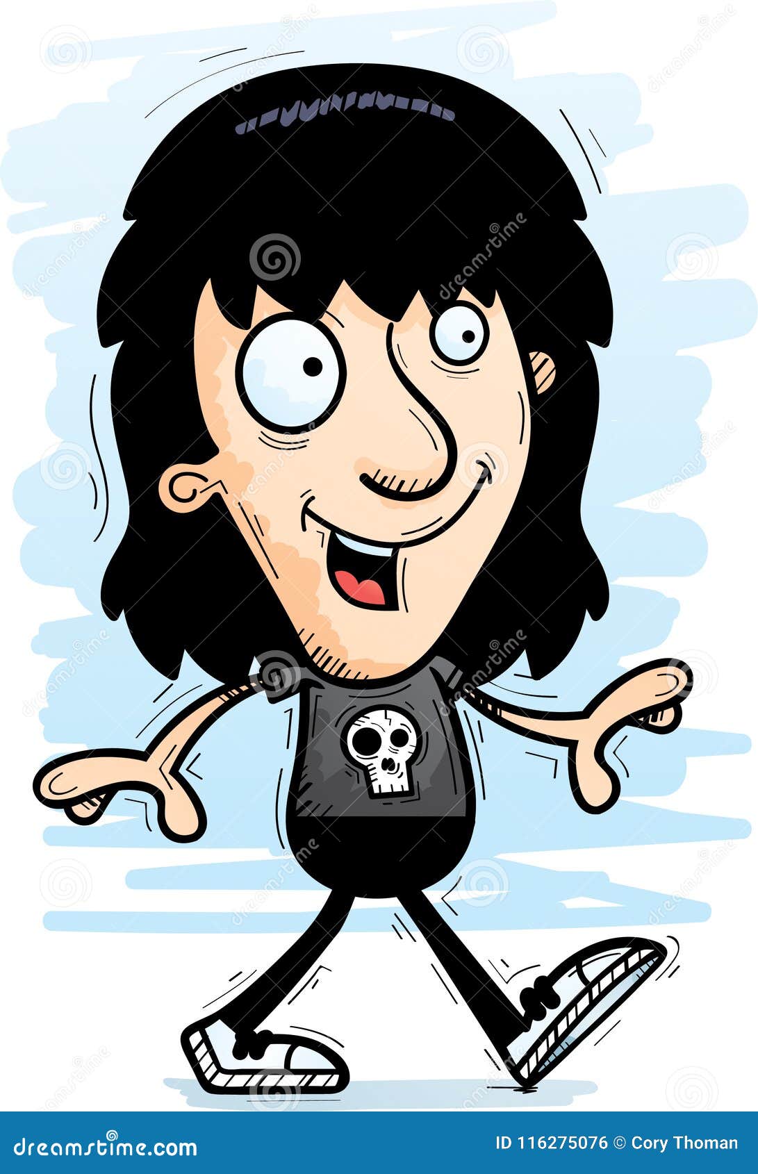 Cartoon Metalhead Walking stock vector. Illustration of vector - 116275076