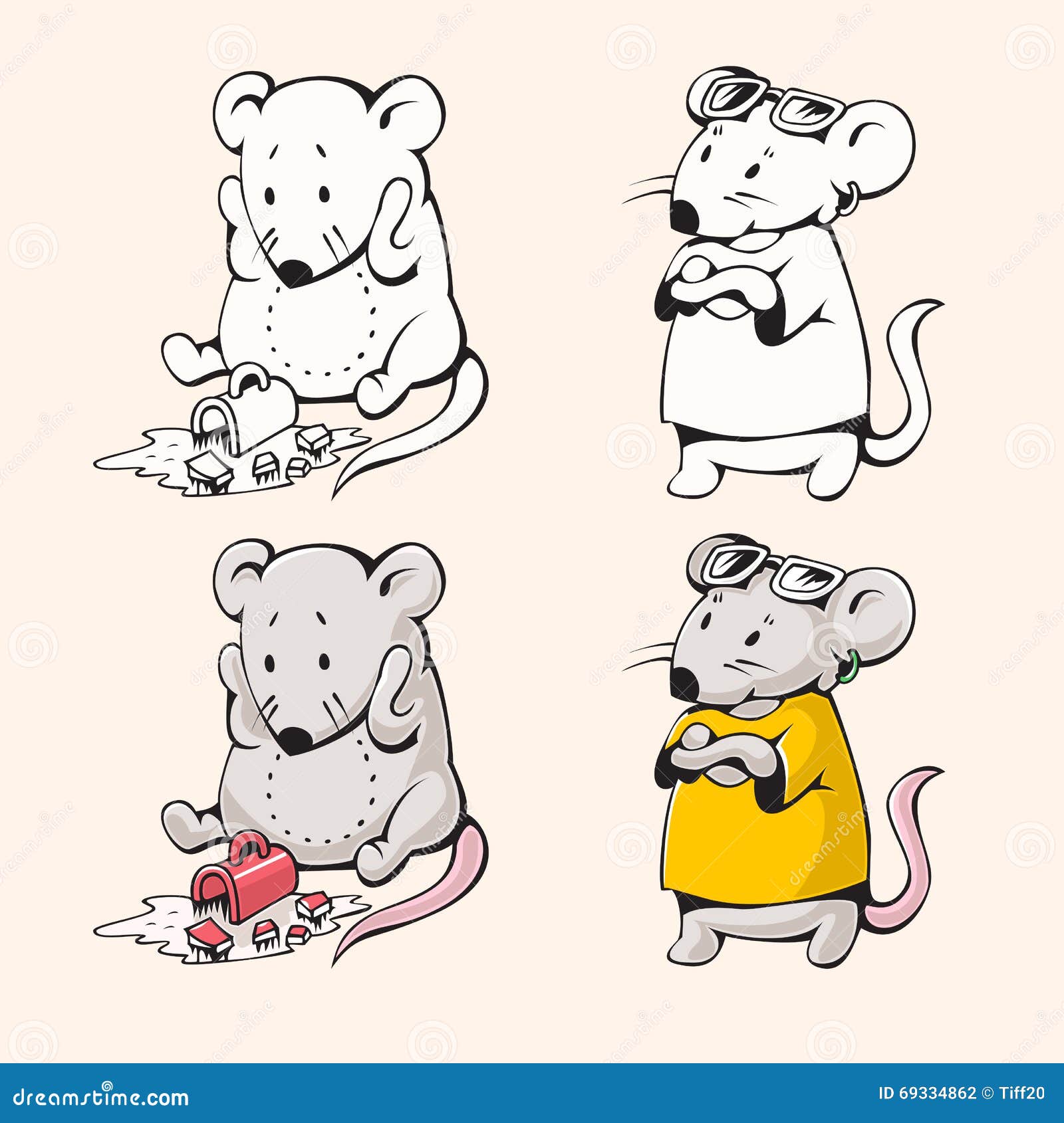 Cartoon mice stock vector. Illustration of graphic, cute - 69334862