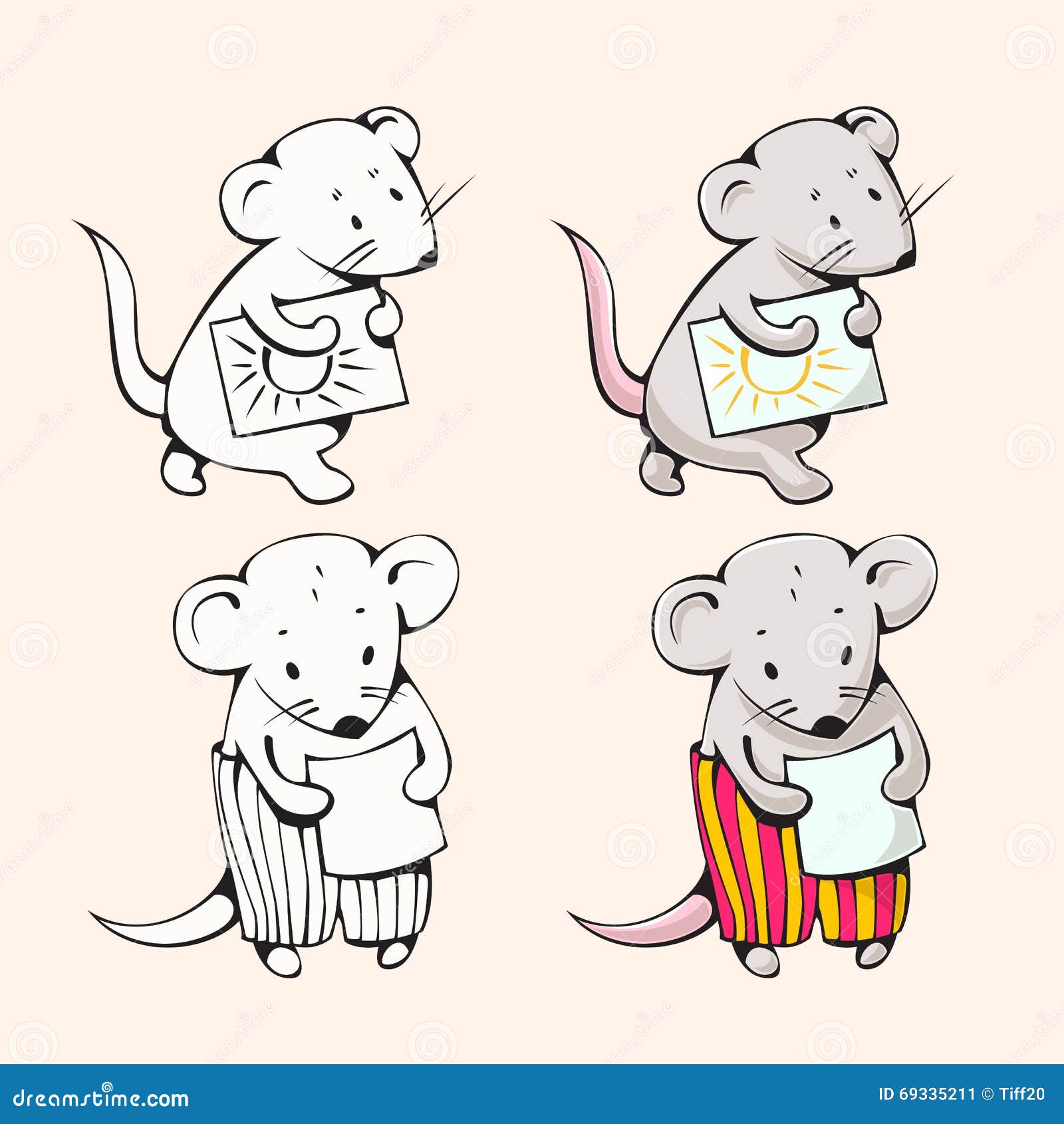 Cartoon mice stock vector. Illustration of babyish, domestic - 69335211