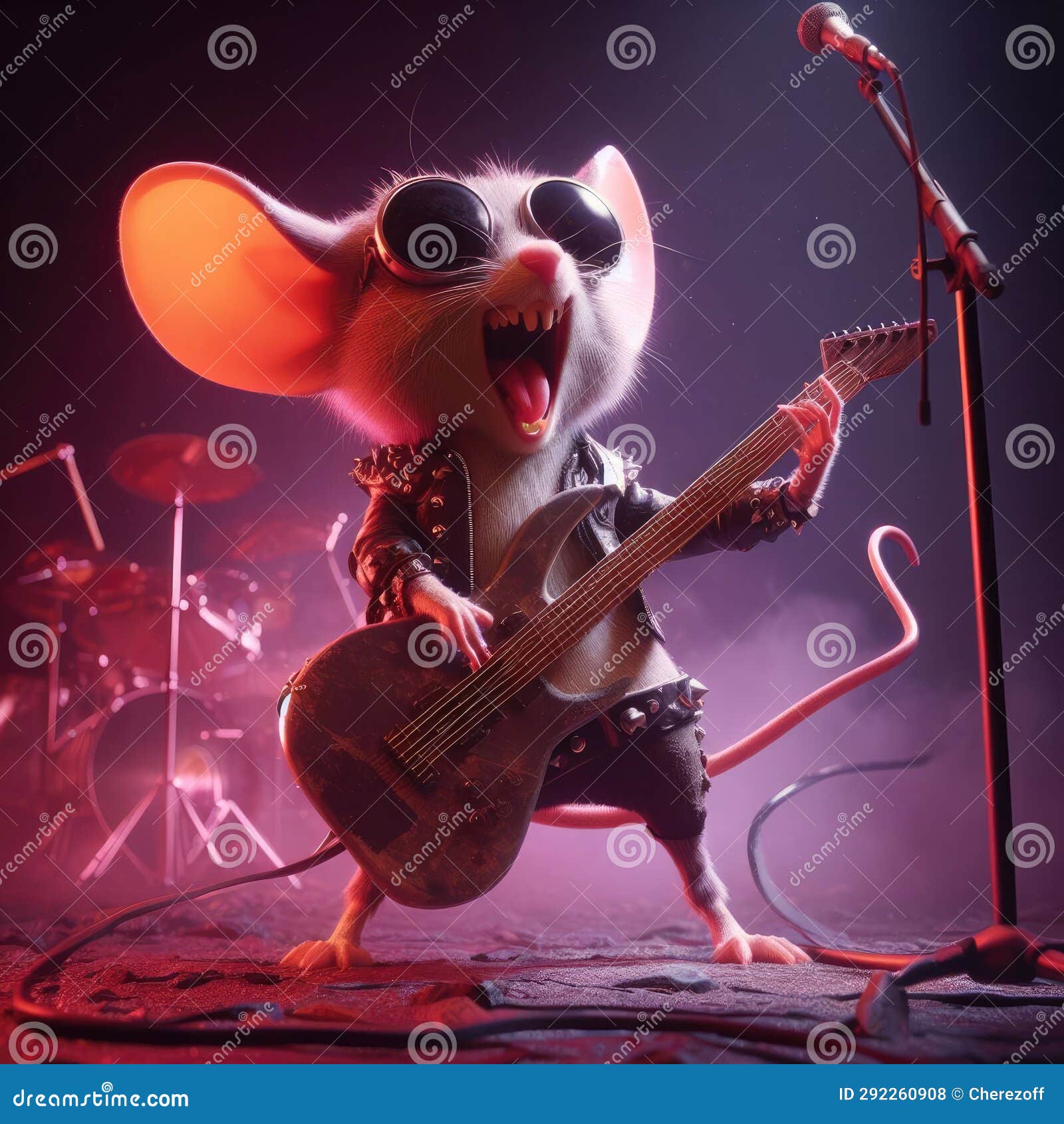 Cartoon Mice Rockers from Mars Stock Photo - Image of stage ...