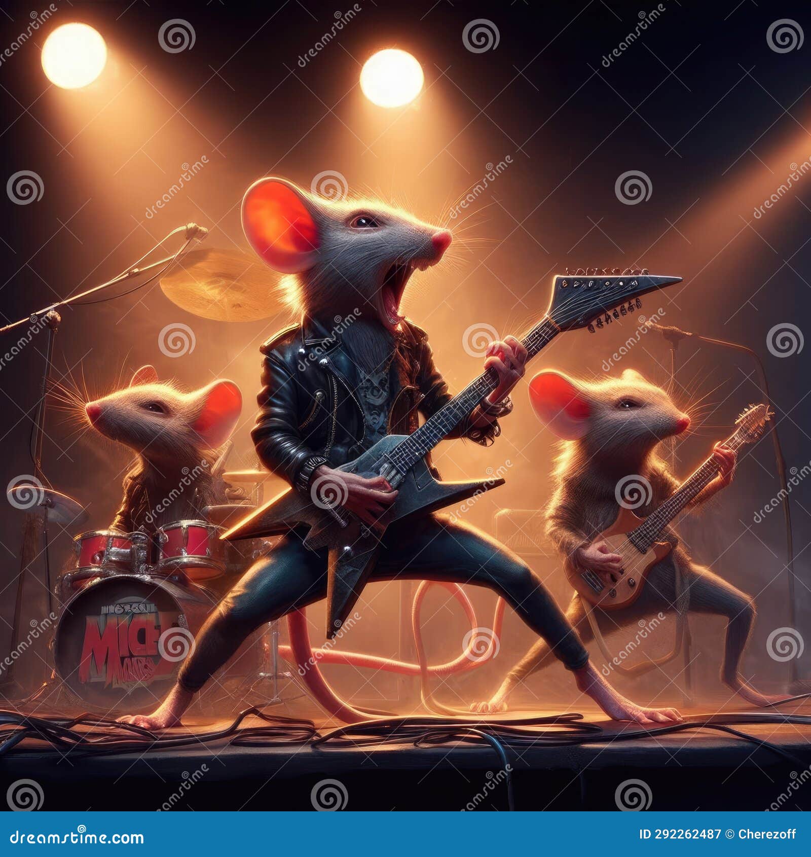 Cartoon Mice Rockers from Mars Stock Image - Image of singer, holiday ...