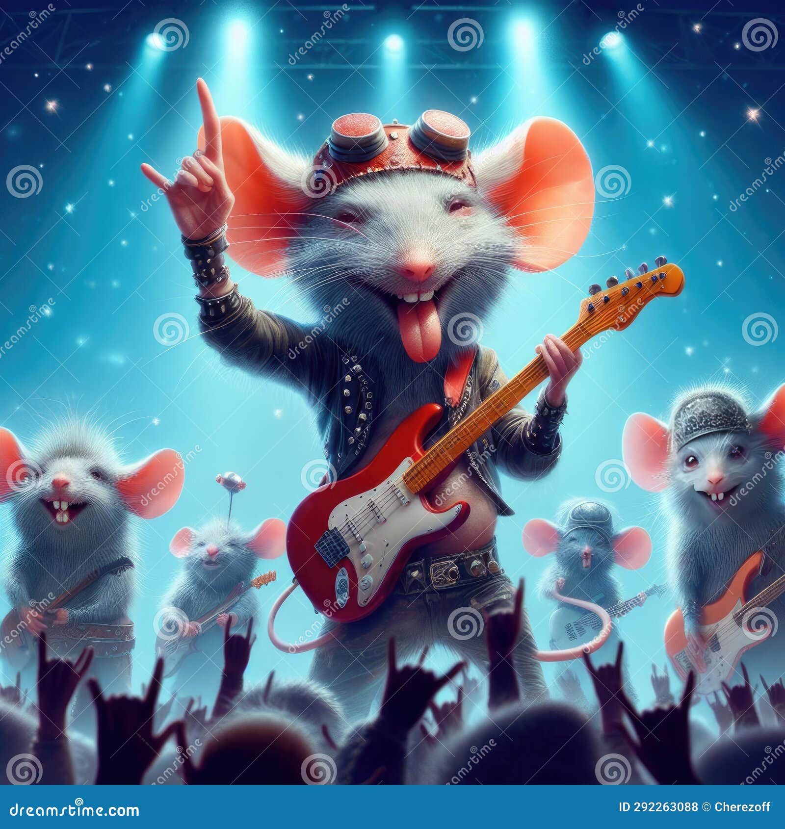 Cartoon Mice Rockers from Mars Stock Photo - Image of animal, concert ...
